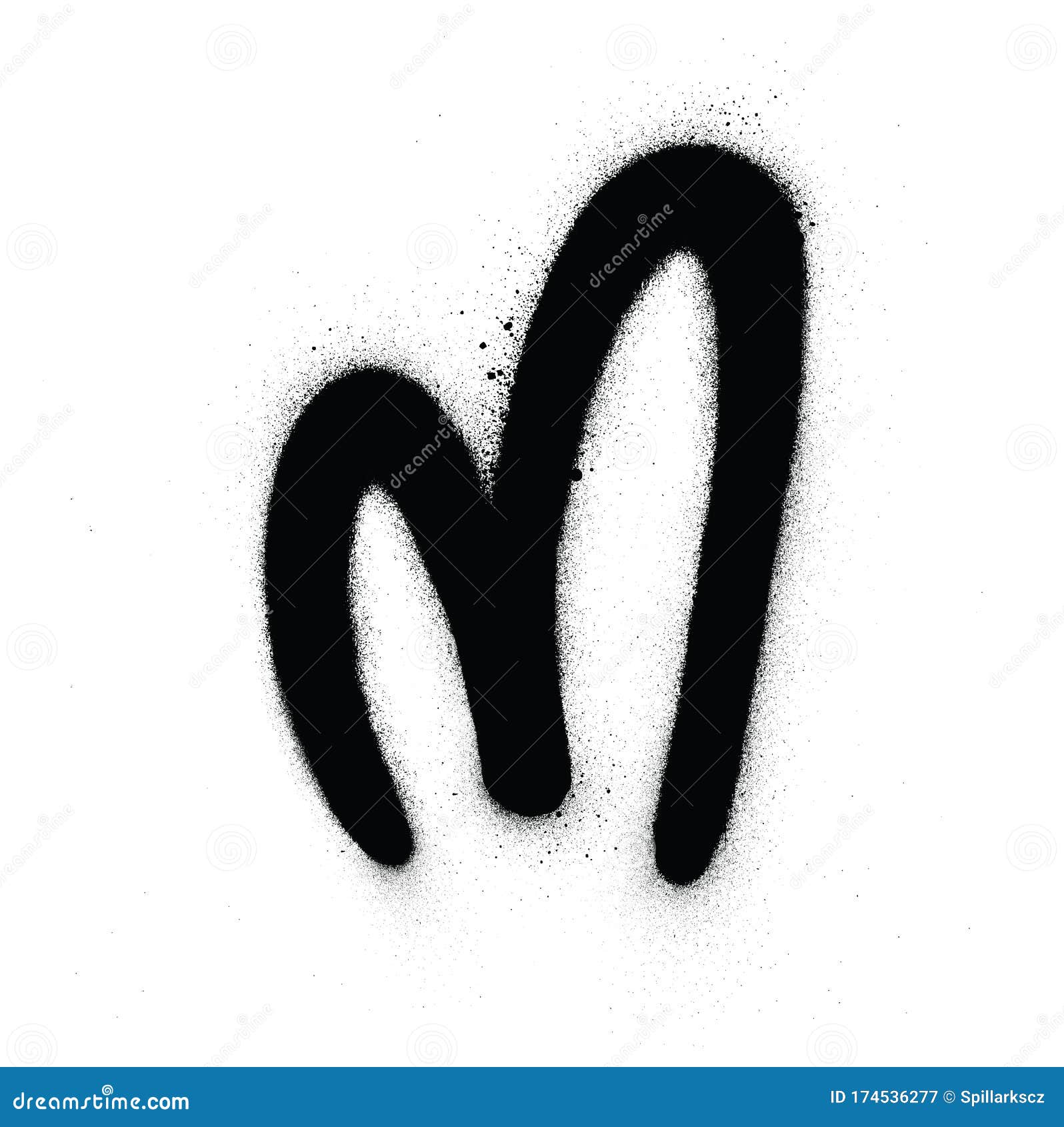 Graffiti Round M Font Sprayed in Black Over White Stock Vector ...