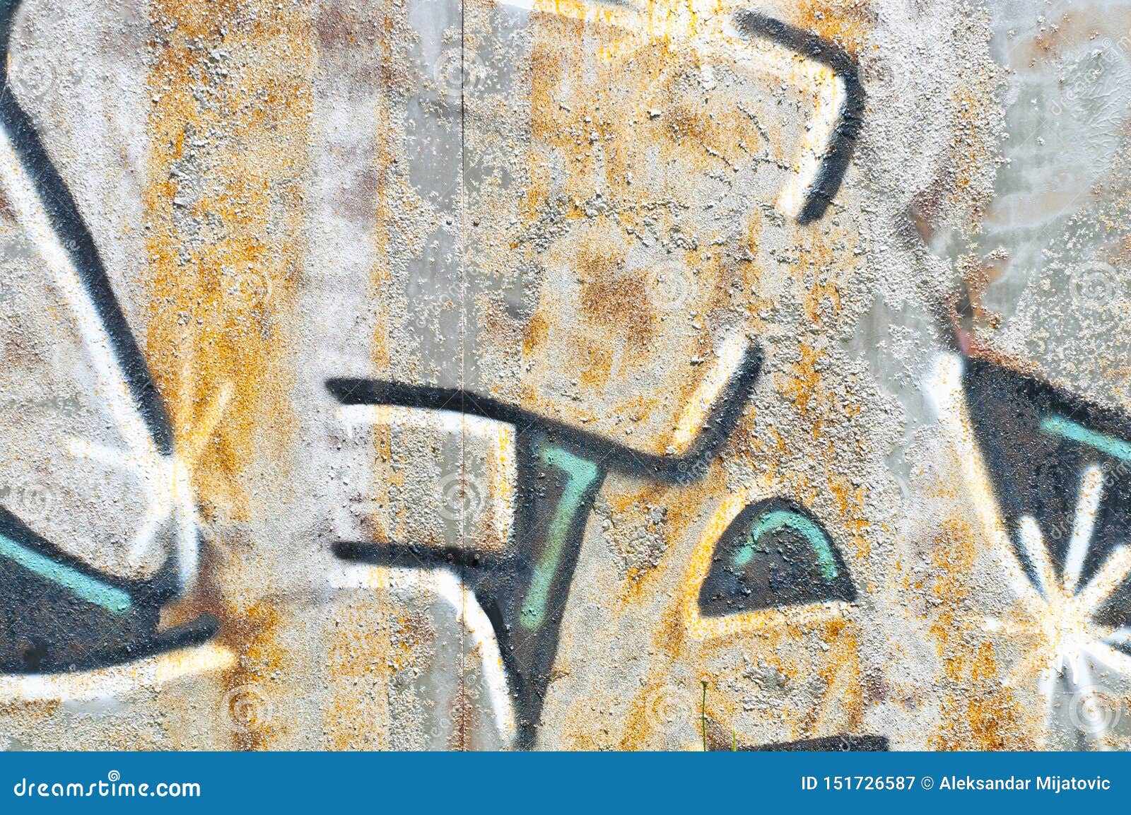 Graffiti on Rusty Metal Background Stock Image - Image of city, outdoor ...