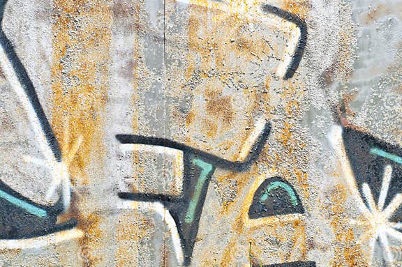 Graffiti on Rusty Metal Background Stock Image - Image of city, outdoor ...