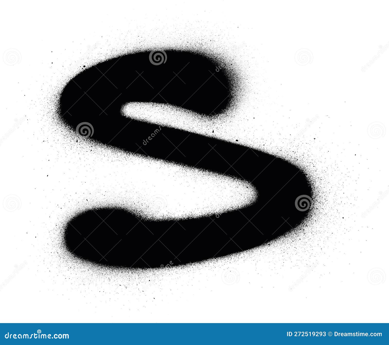 Graffiti S Font Sprayed in Black Over White Stock Vector - Illustration ...