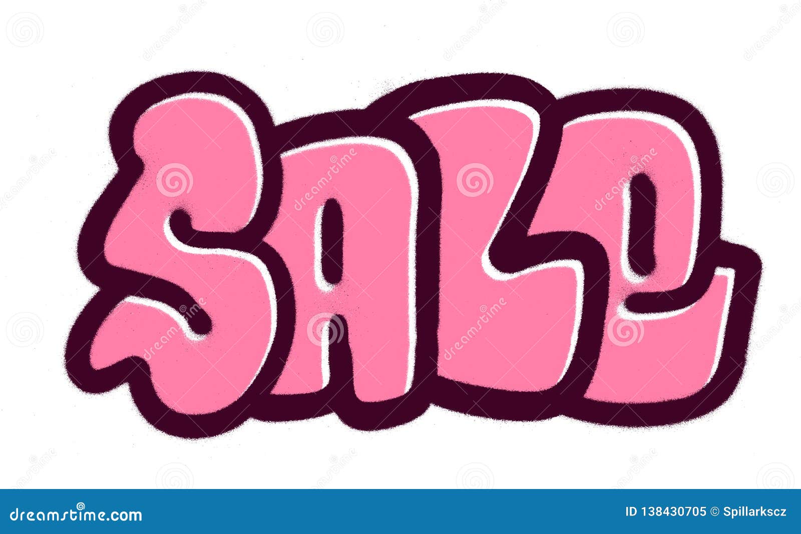 Graffiti Sale Bubble Word Sprayed in Pink Over White Stock Vector ...