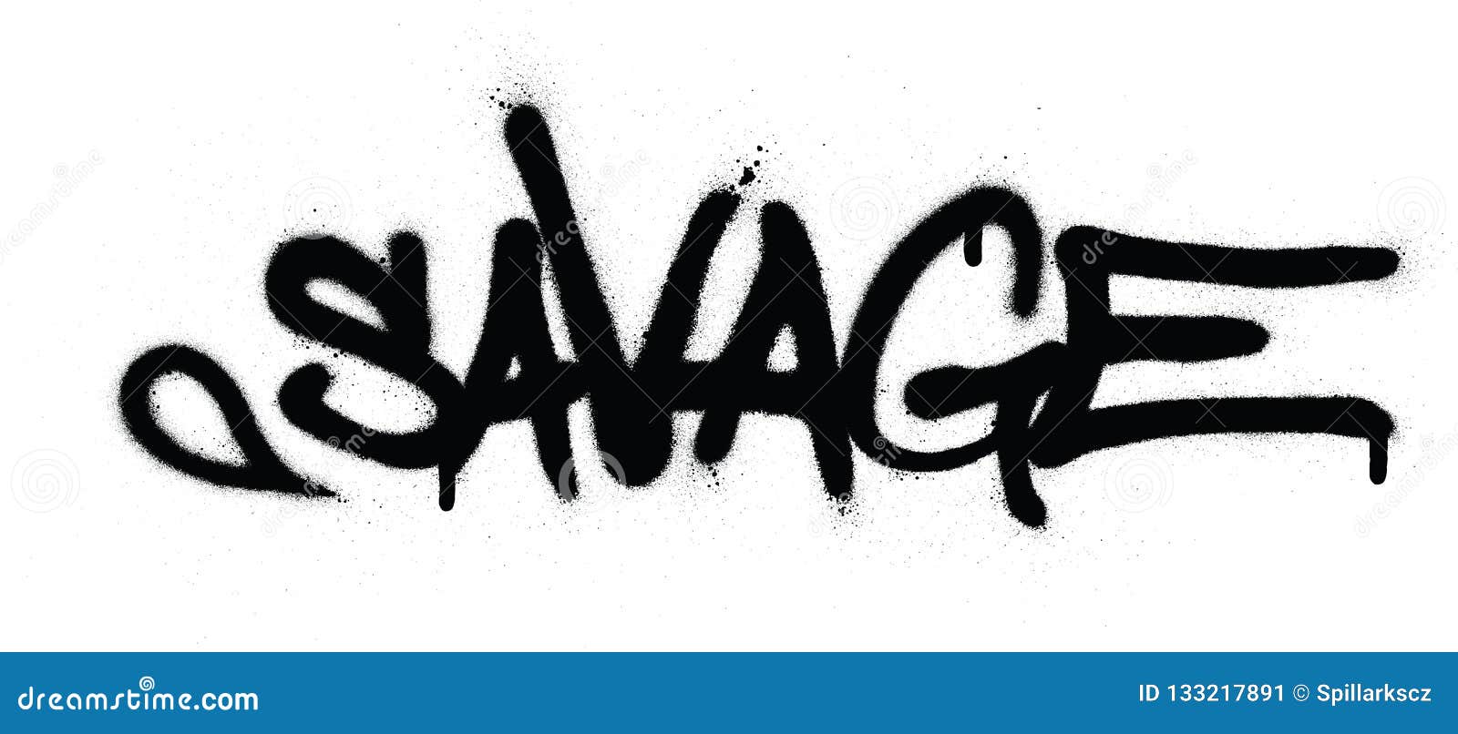 Graffiti Savage Word Sprayed in Black Over White Stock Vector ...