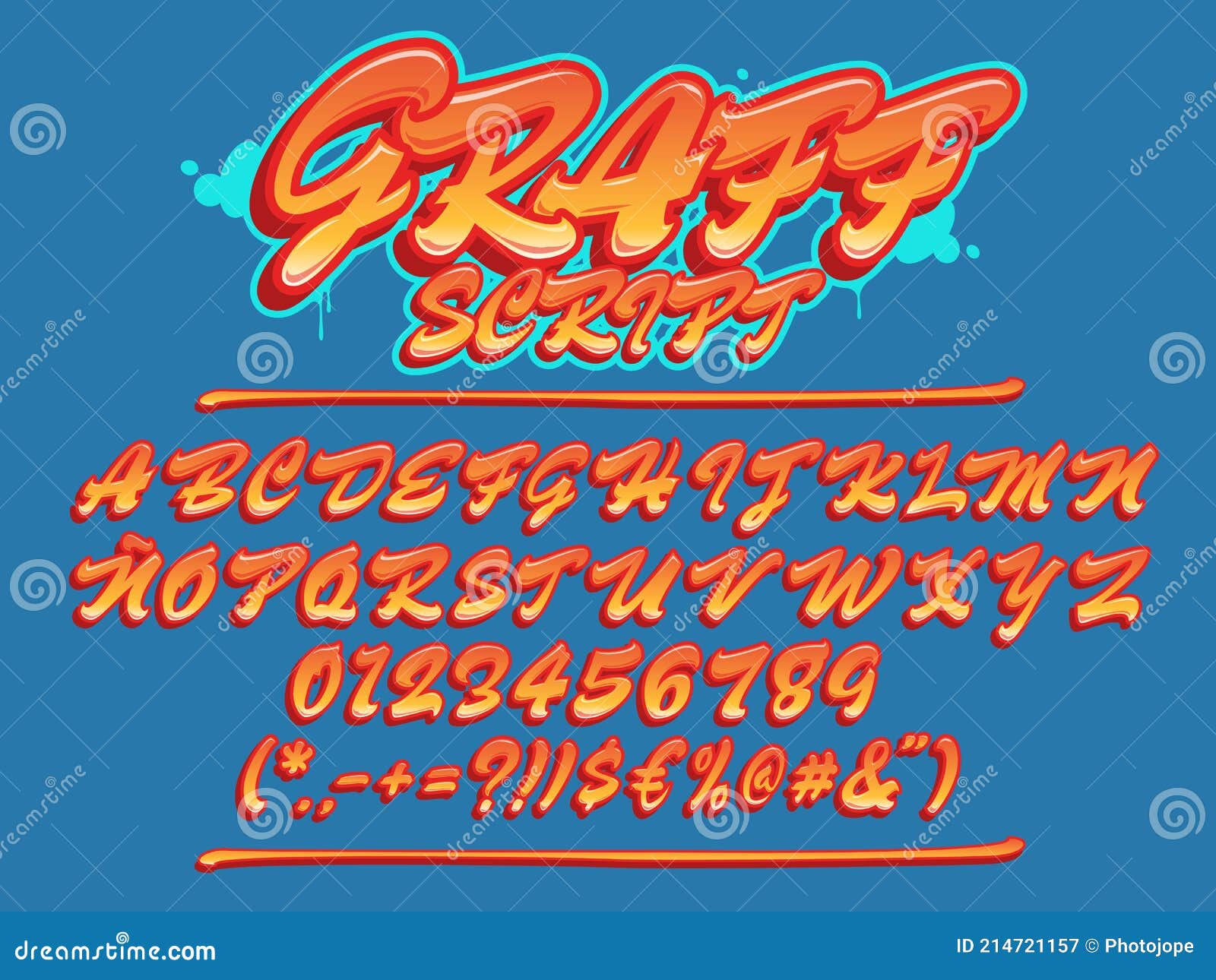 Graffiti Script Font. Uppercase Lettering Typeface. Vector Alphabet ...