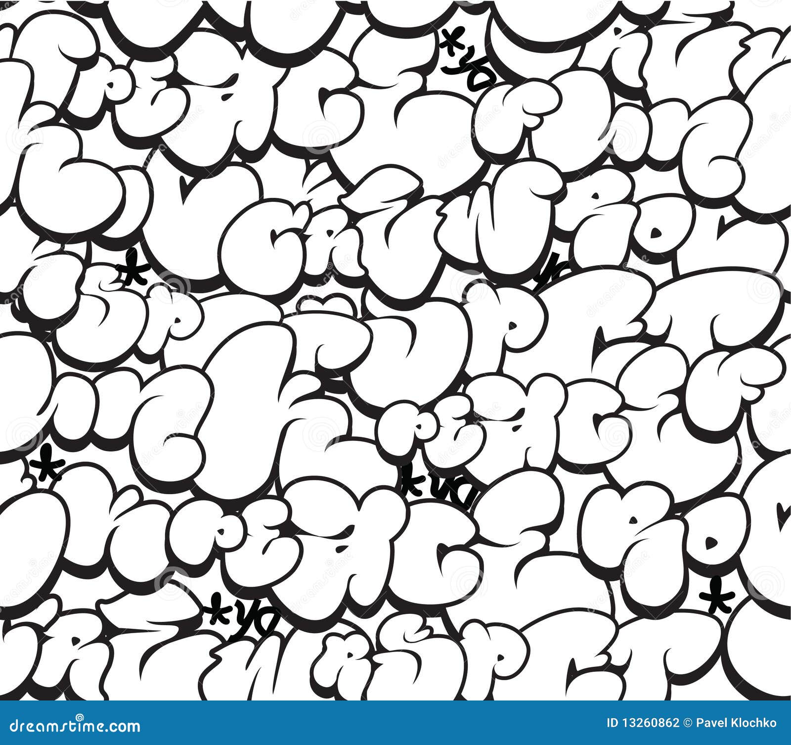 Graffiti seamless stock vector. Illustration of letters - 13260862