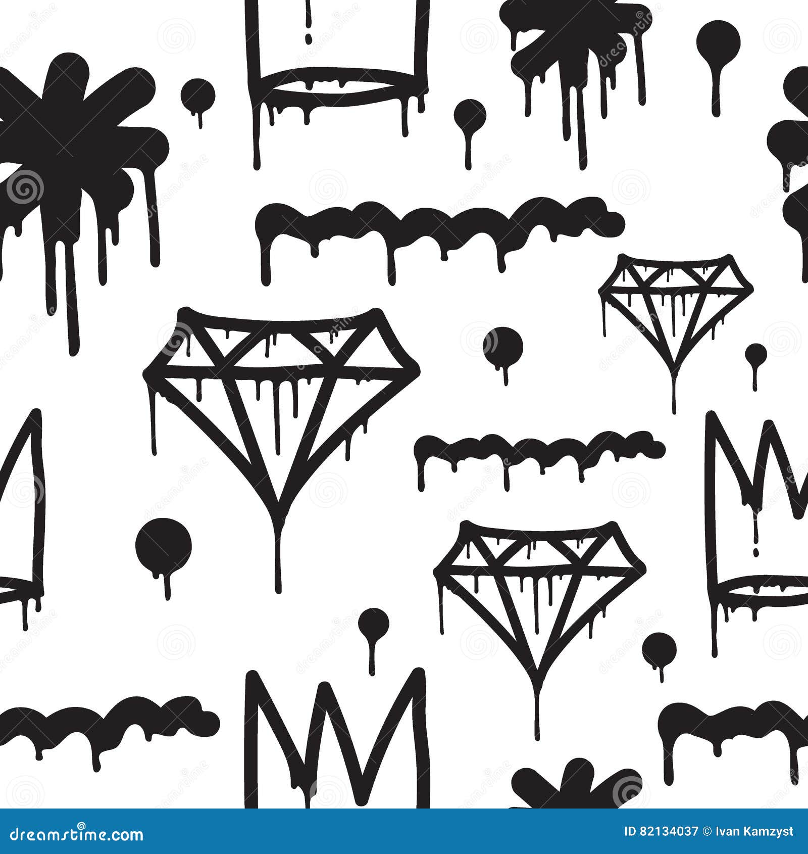 Graffiti seamless pattern stock vector. Illustration of cool - 82134037