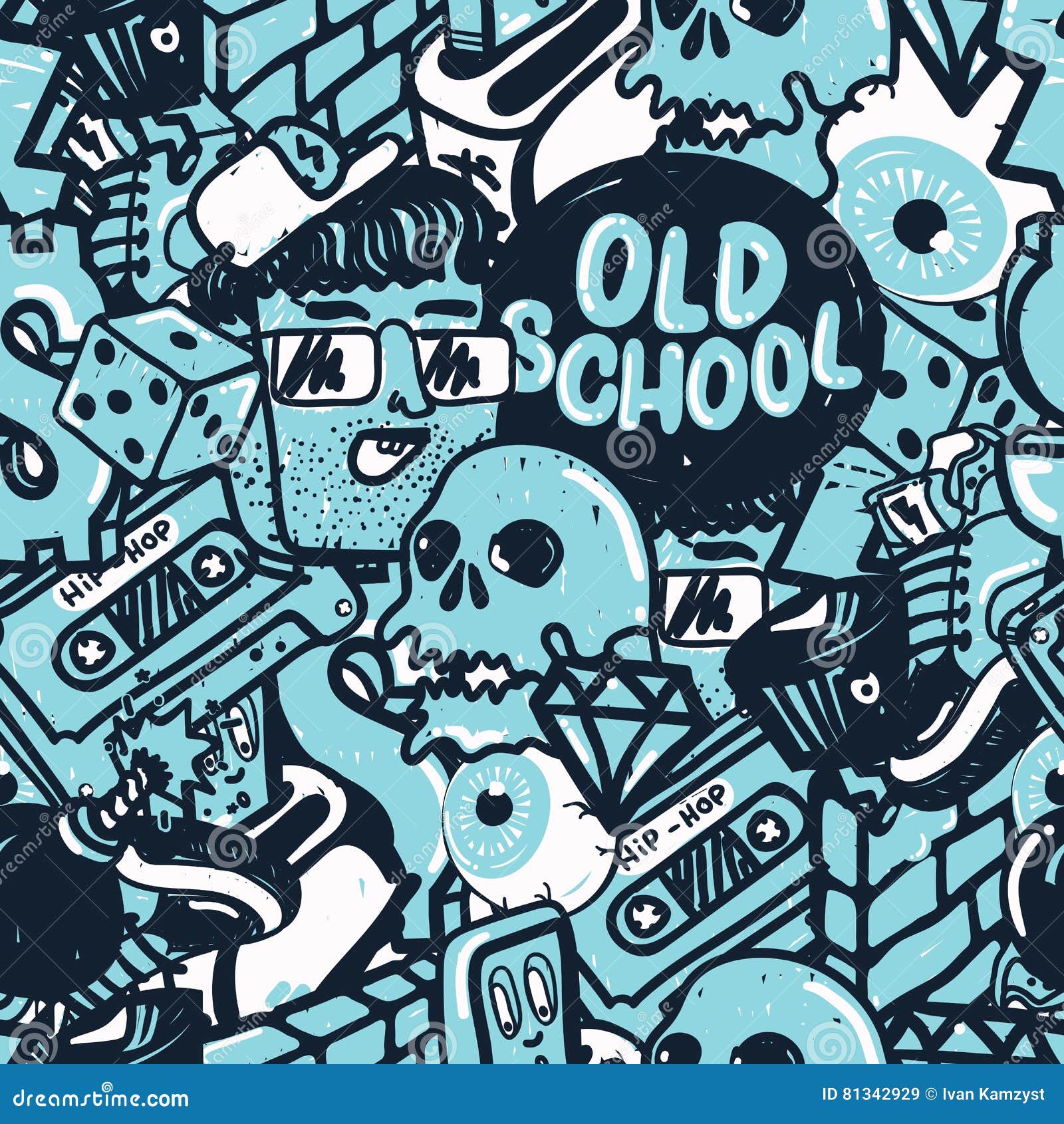 Graffiti Seamless Pattern stock vector. Illustration of grunge - 81342929