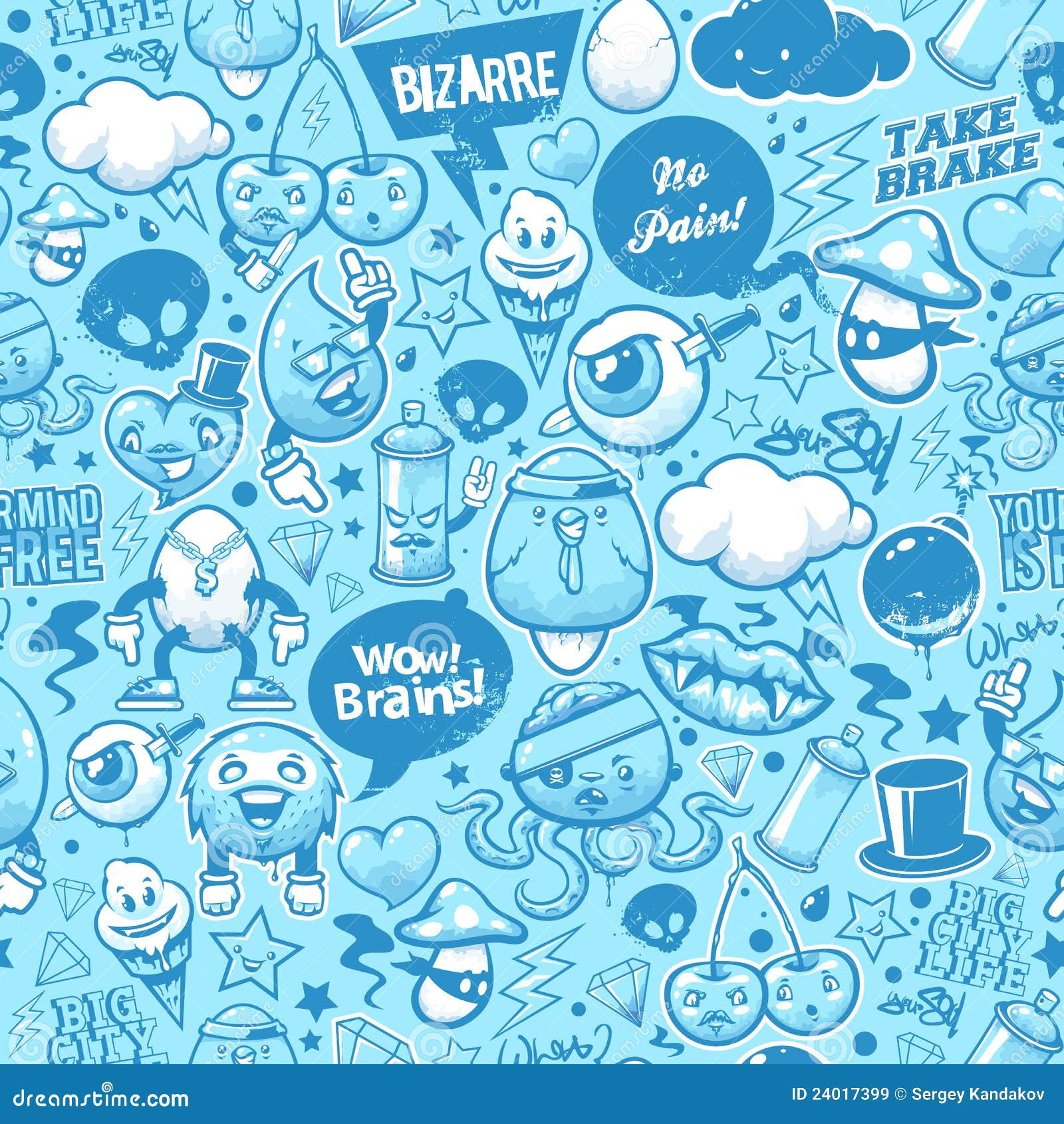 Graffiti Seamless Texture Cartoon Vector | CartoonDealer.com #24017399