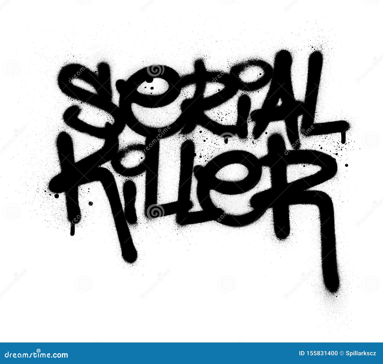 Graffiti Serial Killer Text In Black Over White Vector Illustration ...