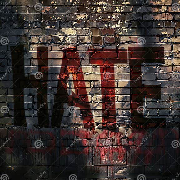A Graffiti that Shows the Word HATE Generated by Artificial ...