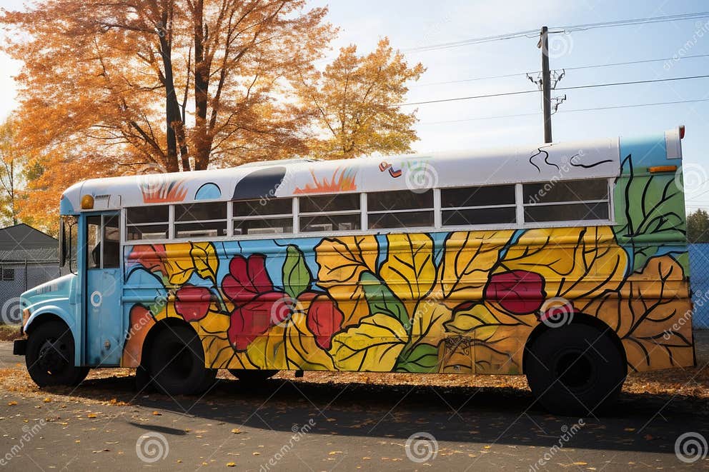 Graffiti on the Side of a School Bus Stock Photo - Image of urban ...