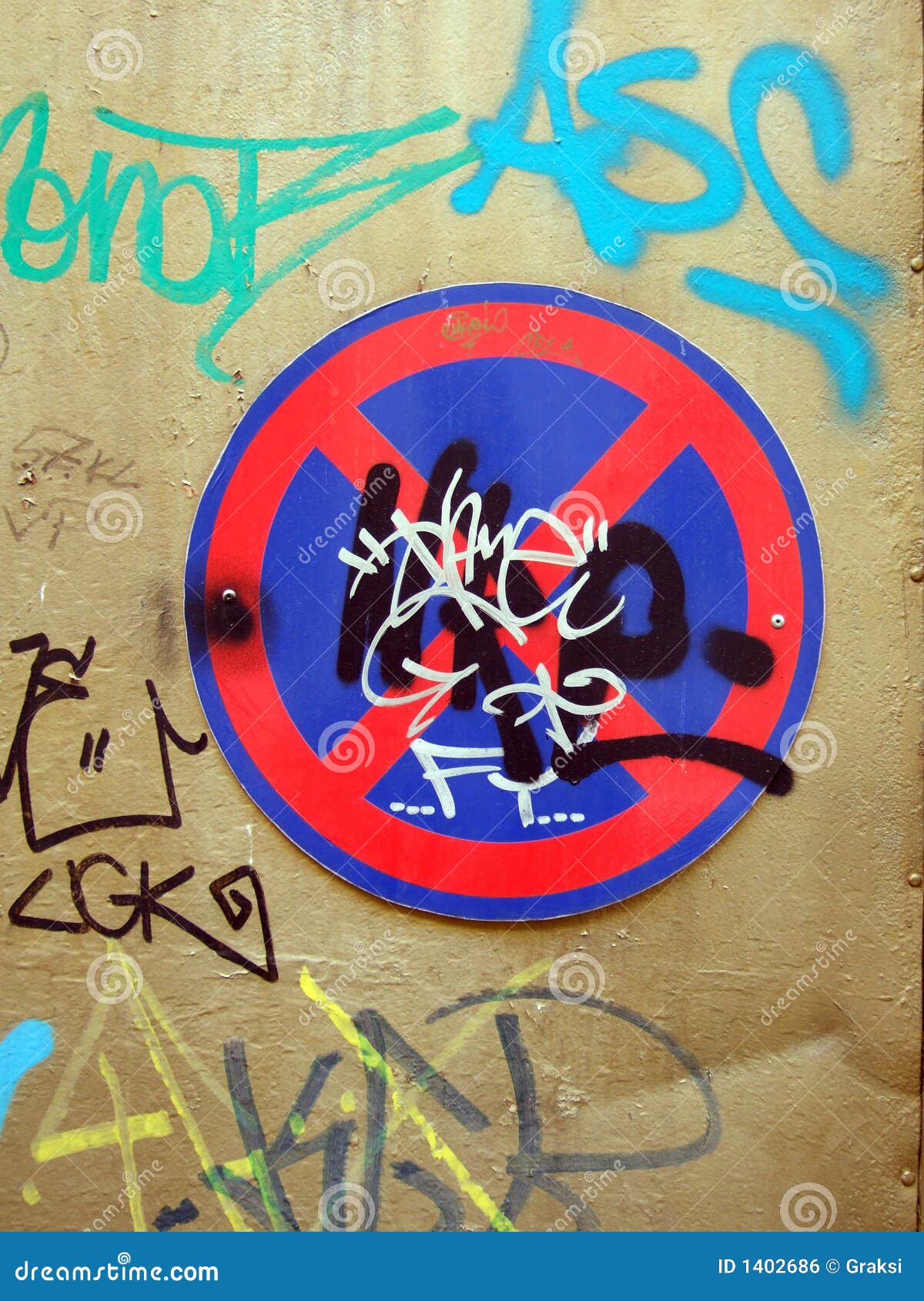 Graffiti sign stock photo. Image of place, wall, graffiti - 1402686