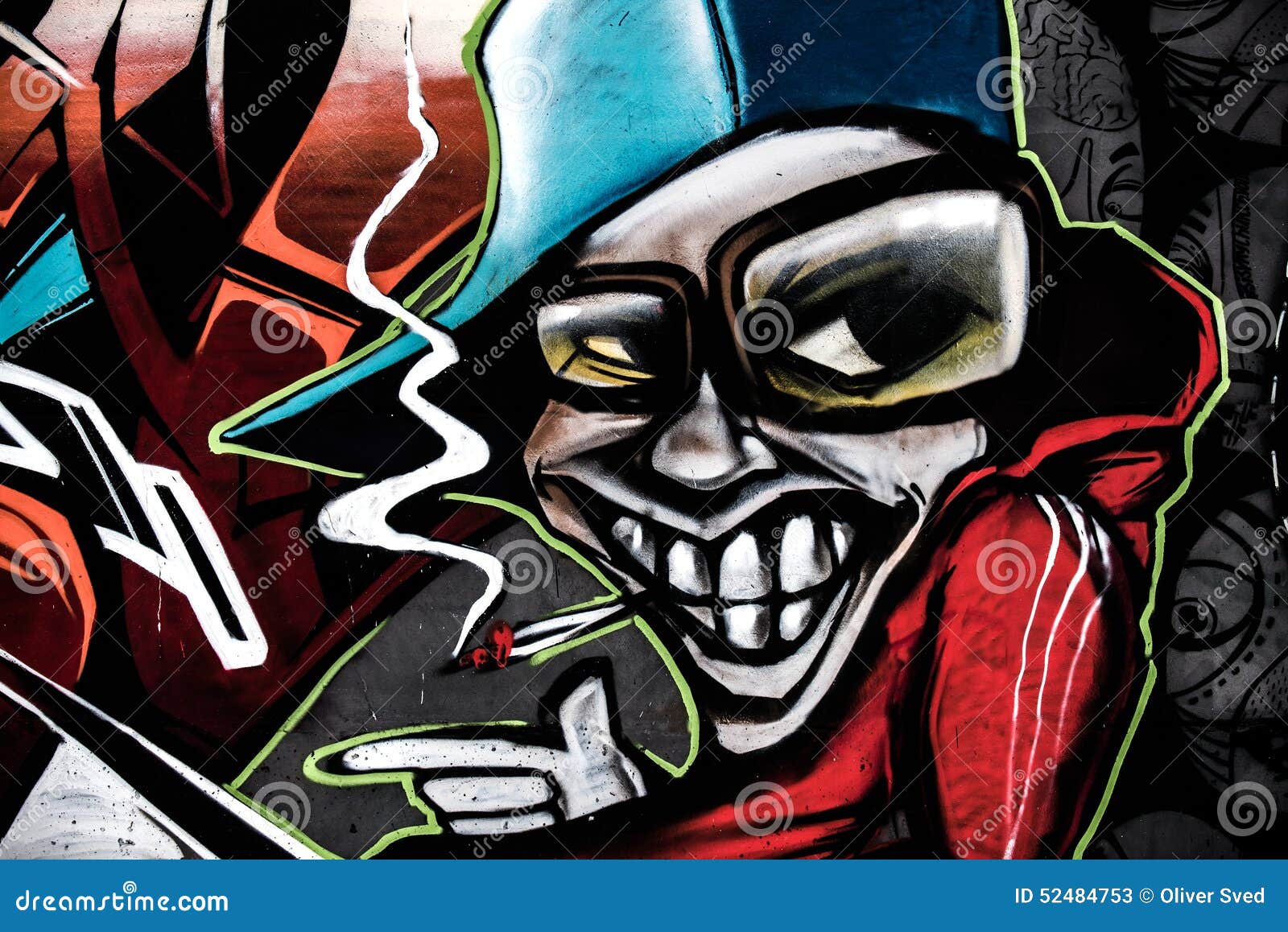 Graffiti with a simper boy editorial stock photo. Image of cool - 52484753