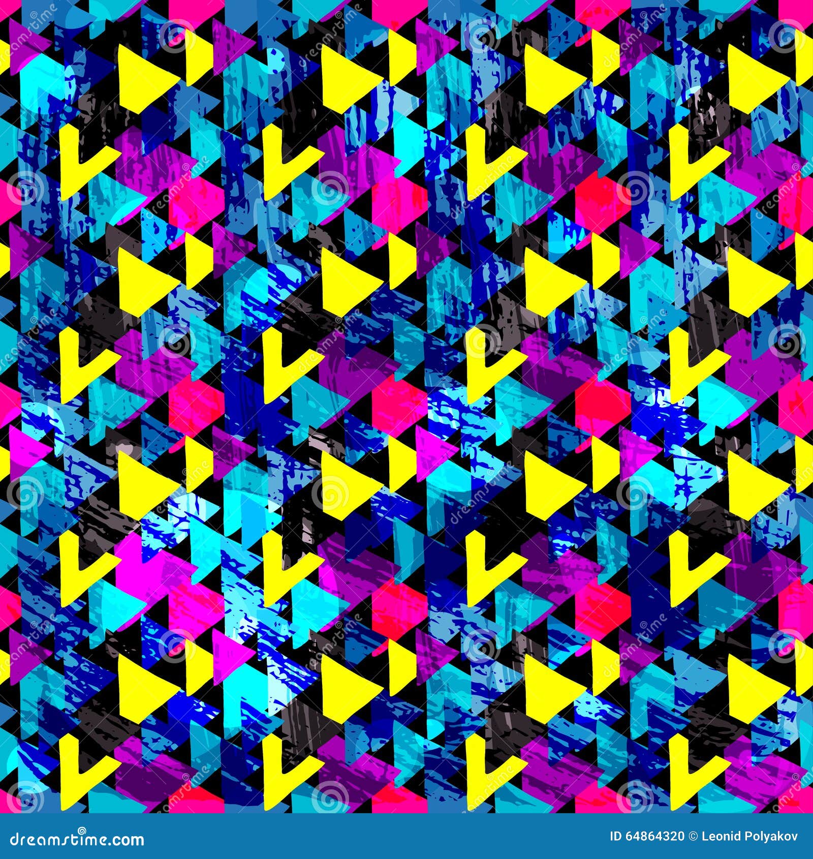 Graffiti Small Colored Polygons On A Black Background Grunge Texture ...