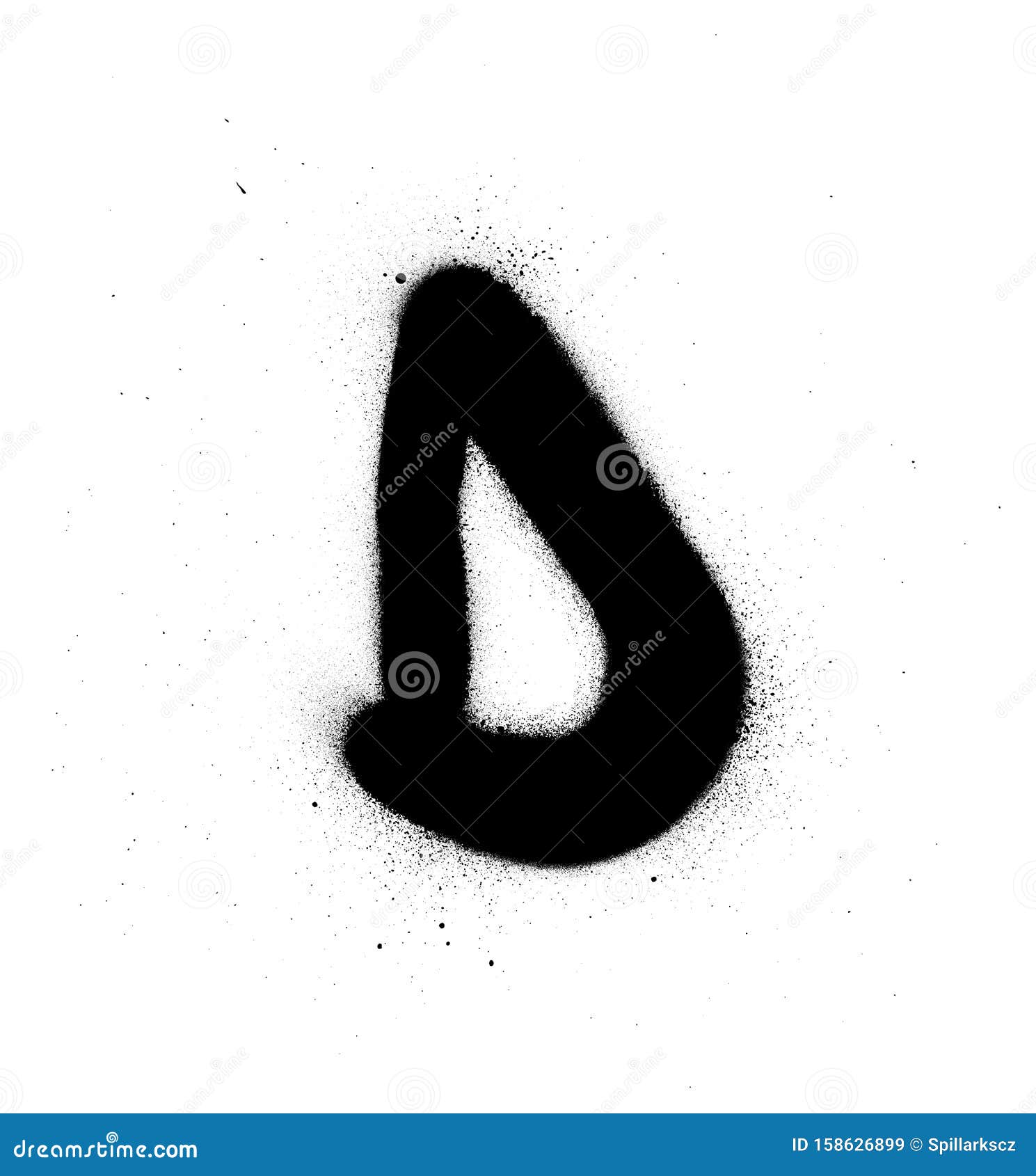Graffiti Small Fat D Font Sprayed in Black Over White Stock Vector ...