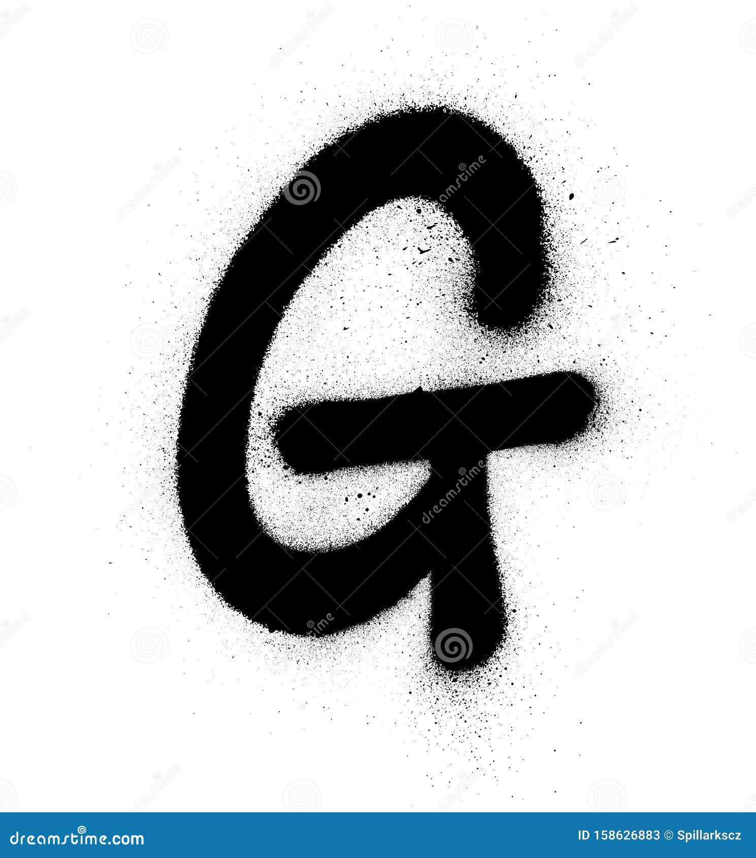 Graffiti Small Fat G Font Sprayed in Black Over White Stock Vector ...
