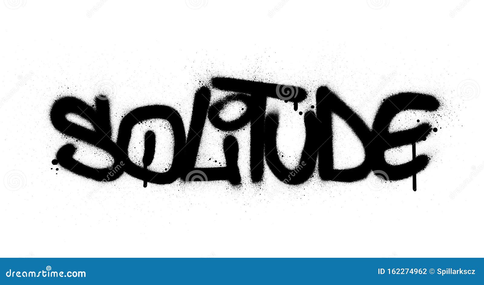 Graffiti Solitude Word Sprayed in Black Over White Stock Vector ...