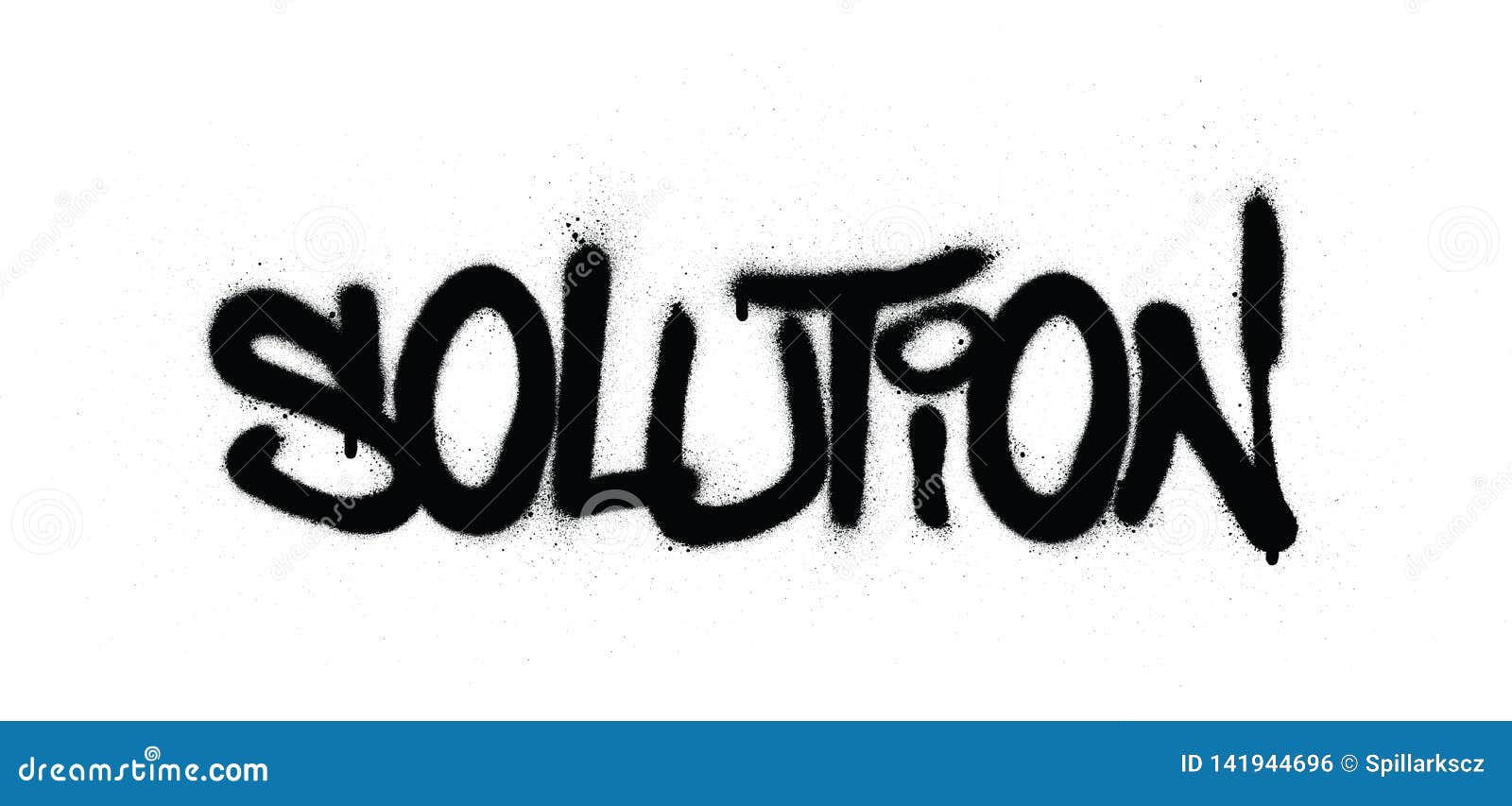 Graffiti Solution Word Sprayed in Black Over White Stock Vector ...