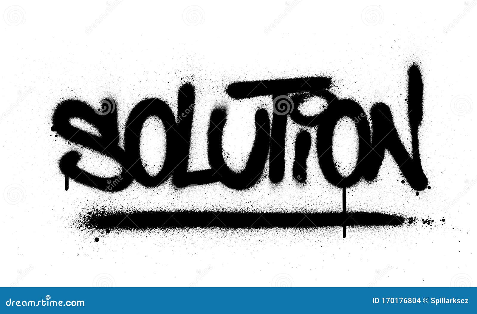 Graffiti Solution Word Sprayed in Black Over White Stock Vector ...