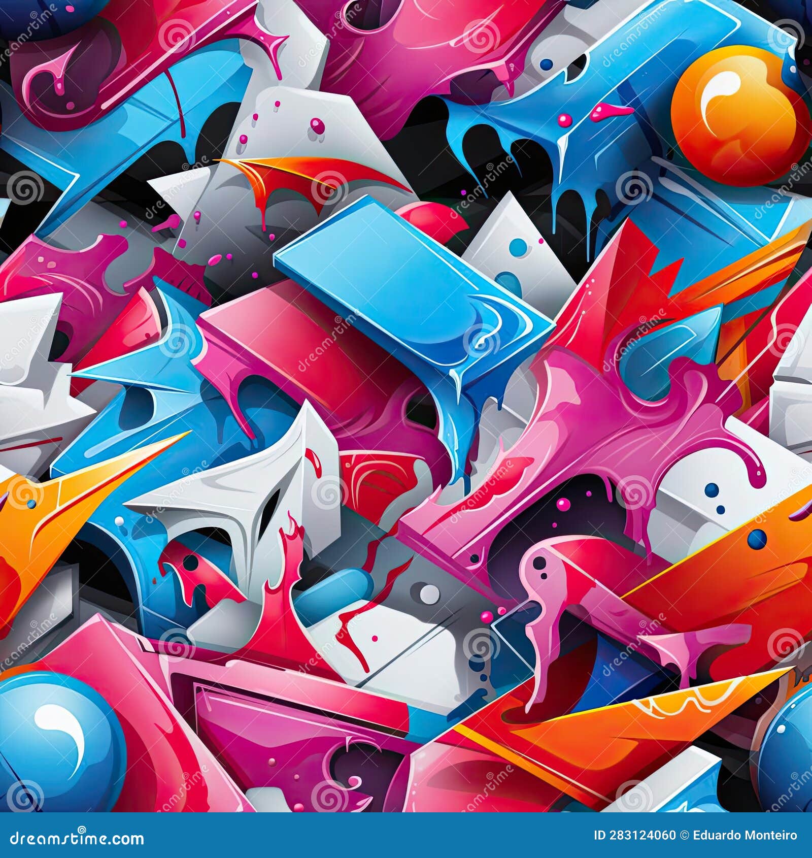 Graffiti with Splashes of Different Colored Paint in Realistic Forms ...