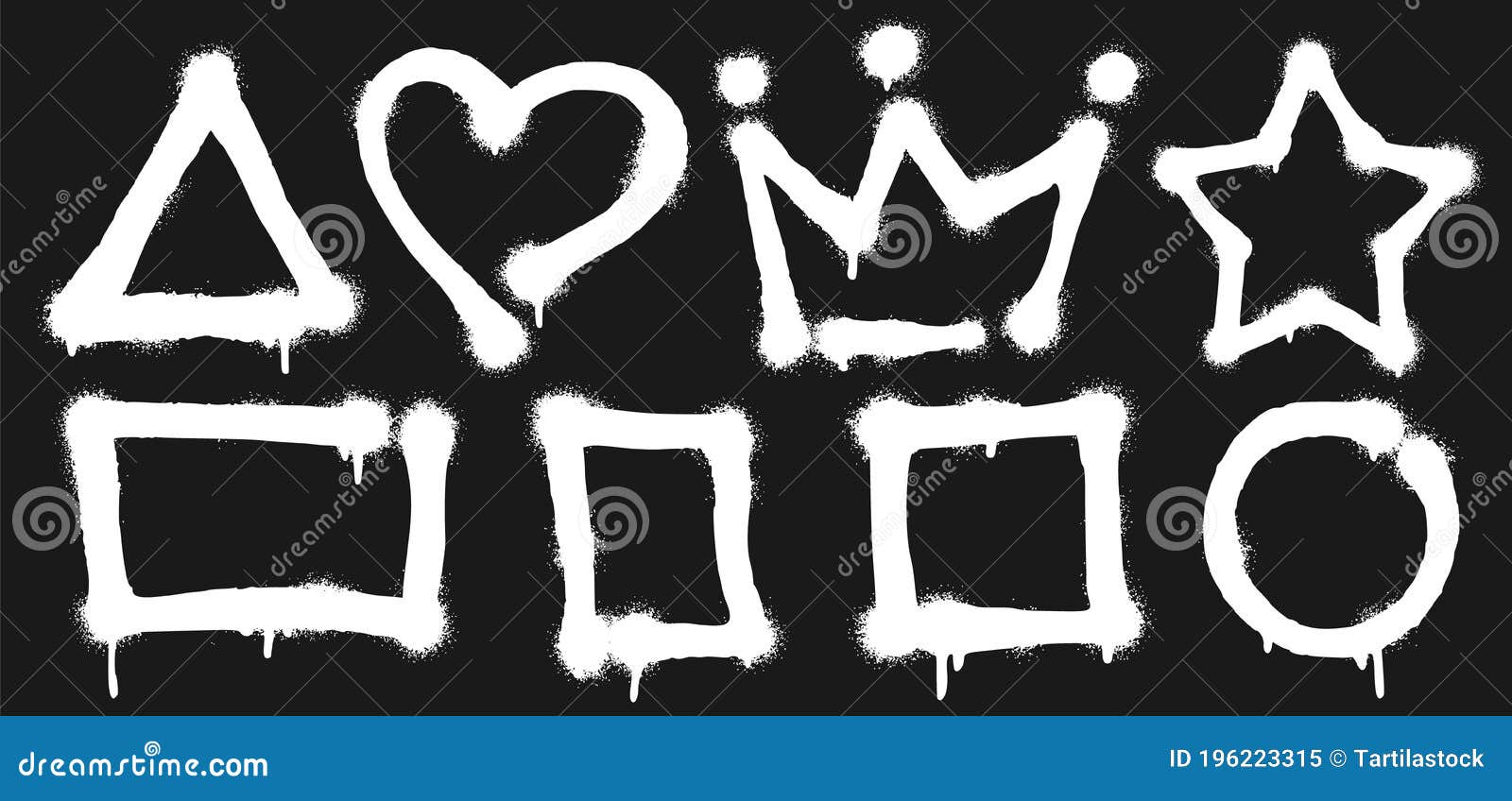 Graffiti Spray Frames. Stain Graffiti Isolated, Paint Shape Splash ...