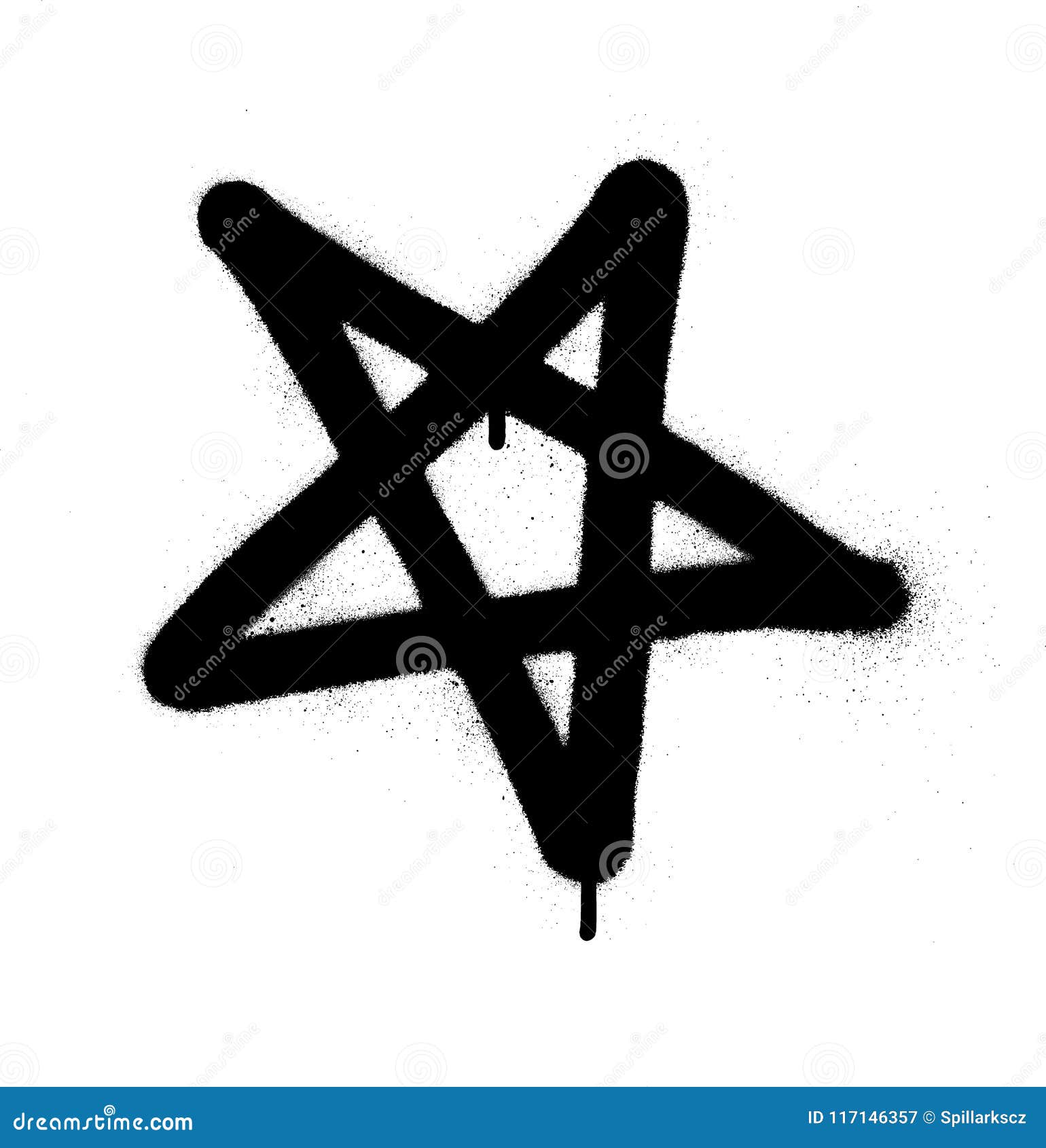 Graffiti Spray Leaking Star In Black Over White Cartoon Vector ...