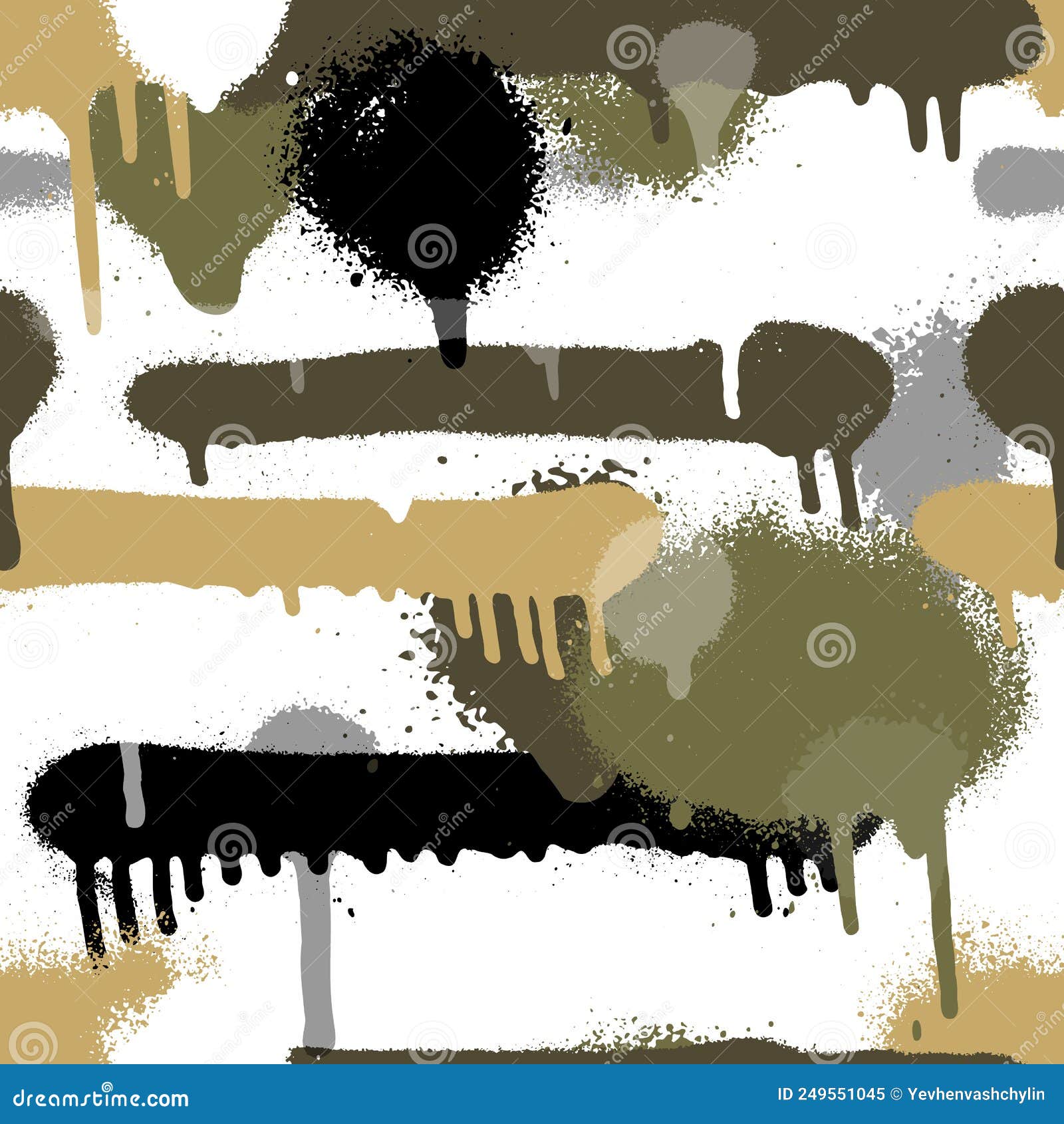 Graffiti Spray Paint Seamless Pattern. Vector Illustration. Stock ...