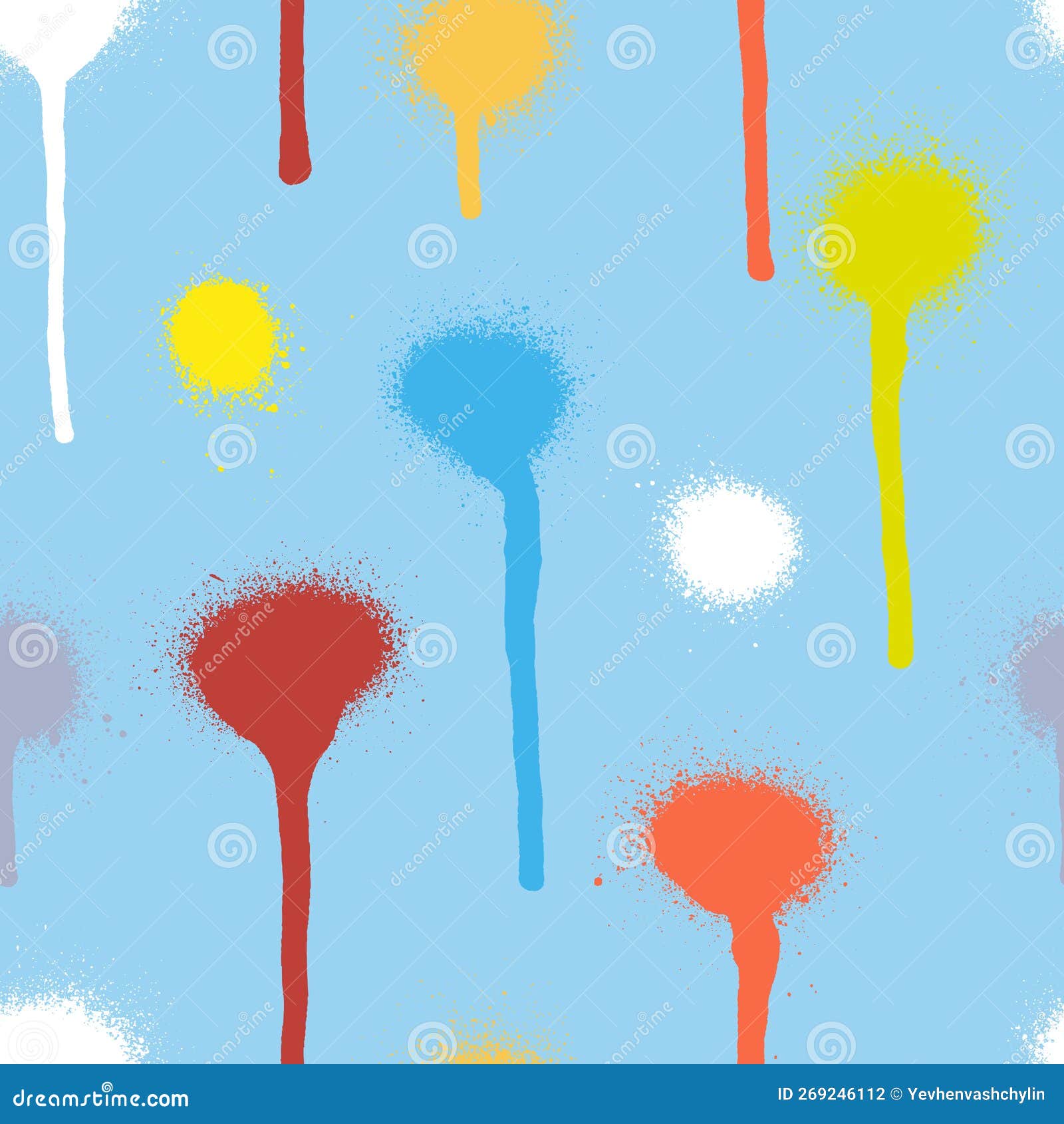 Graffiti Spray Paint Seamless Pattern. Vector Illustration. Stock ...