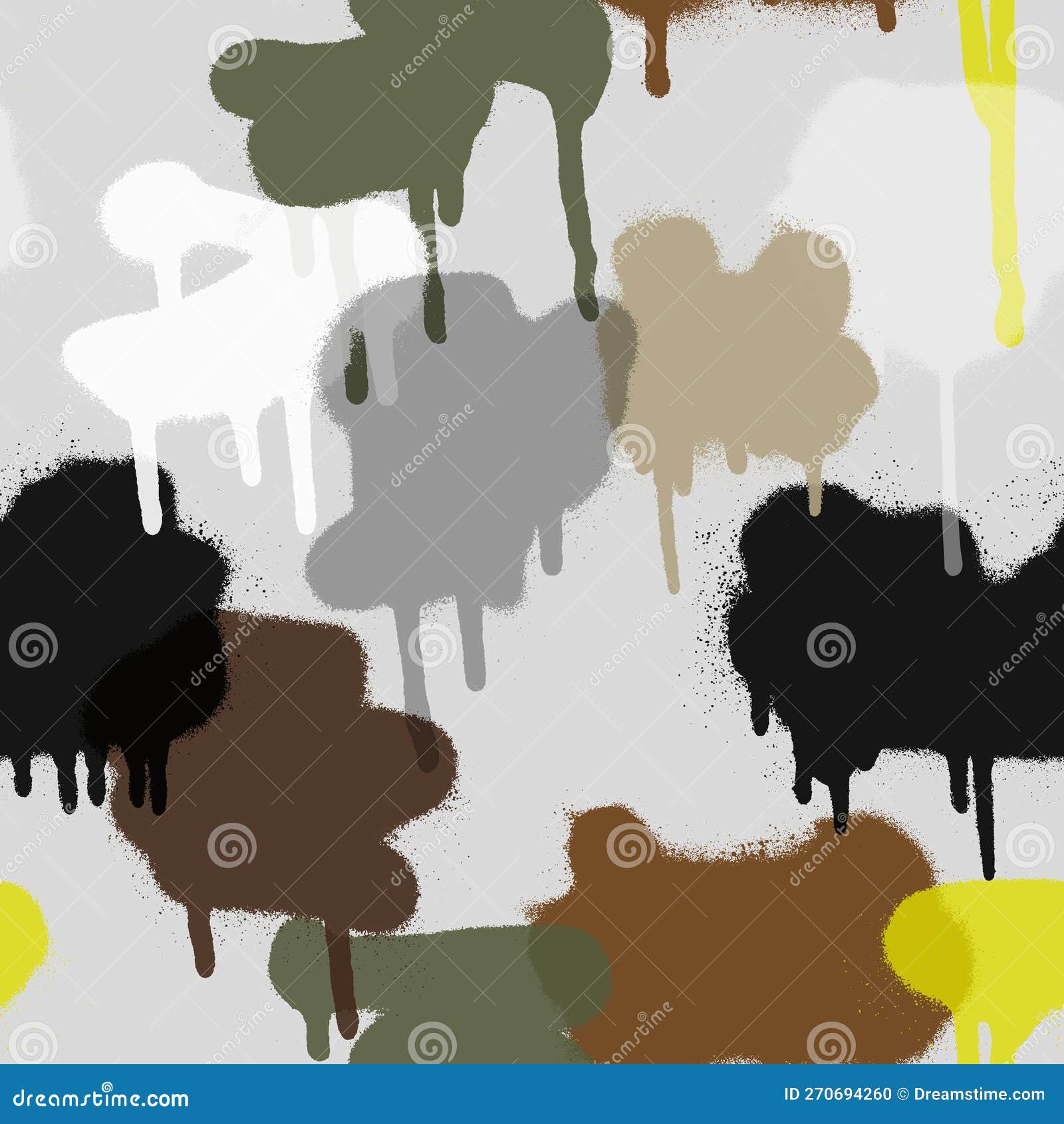 Graffiti Spray Paint Seamless Pattern. Vector Illustration. Stock ...
