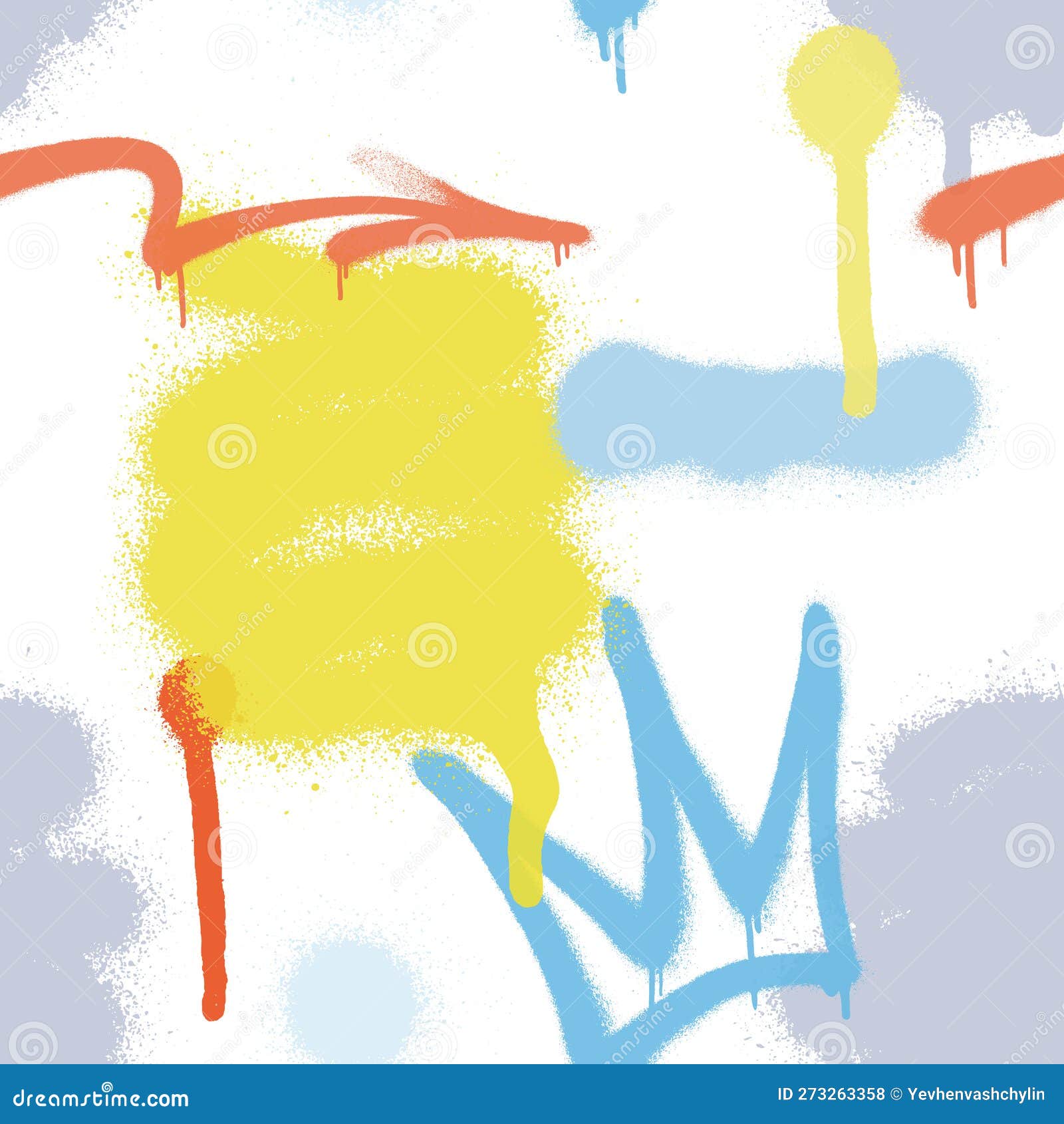 Graffiti Spray Paint Seamless Pattern. Vector Illustration. Stock ...