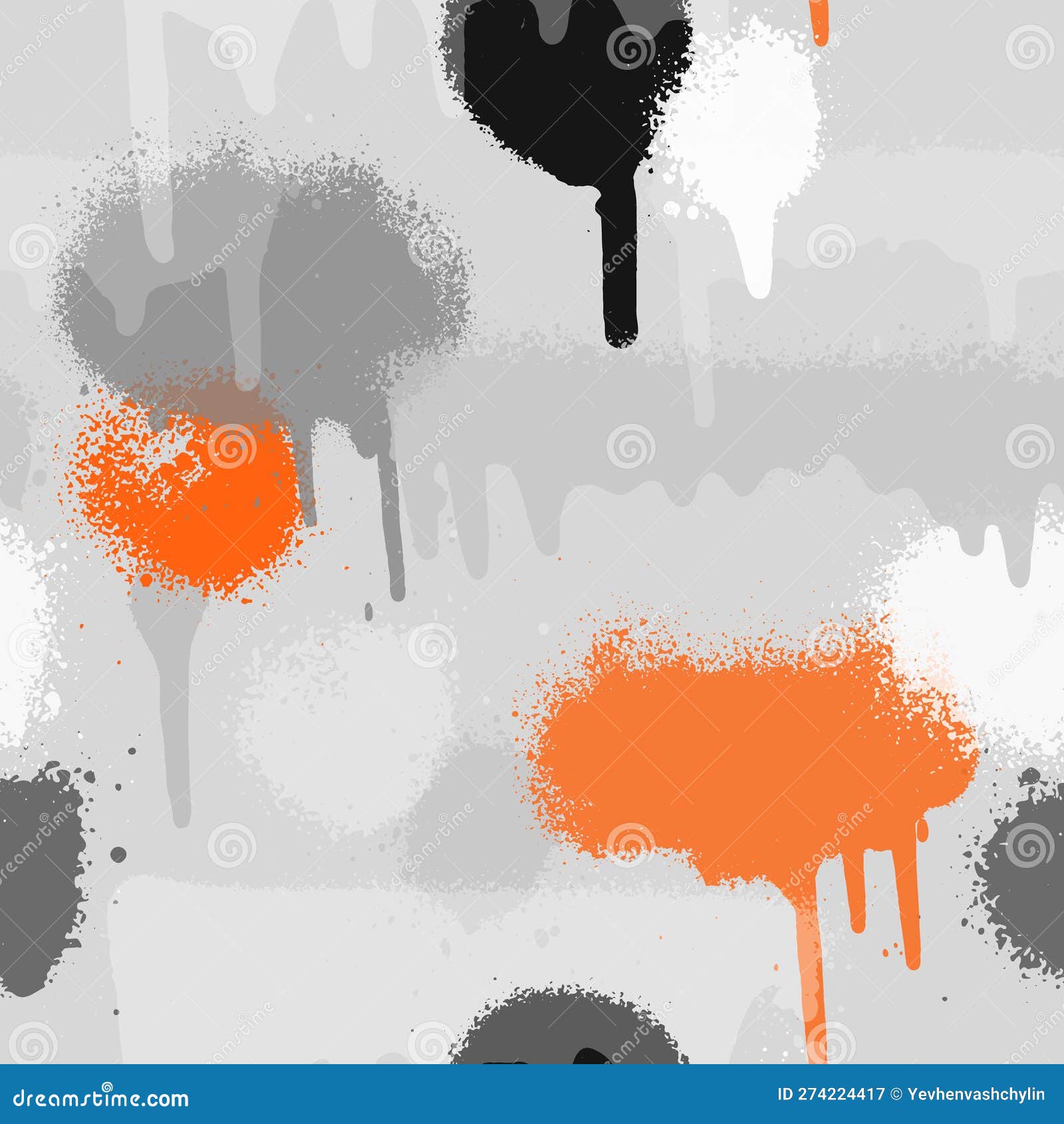 Graffiti Spray Paint Seamless Pattern. Vector Illustration. Stock ...