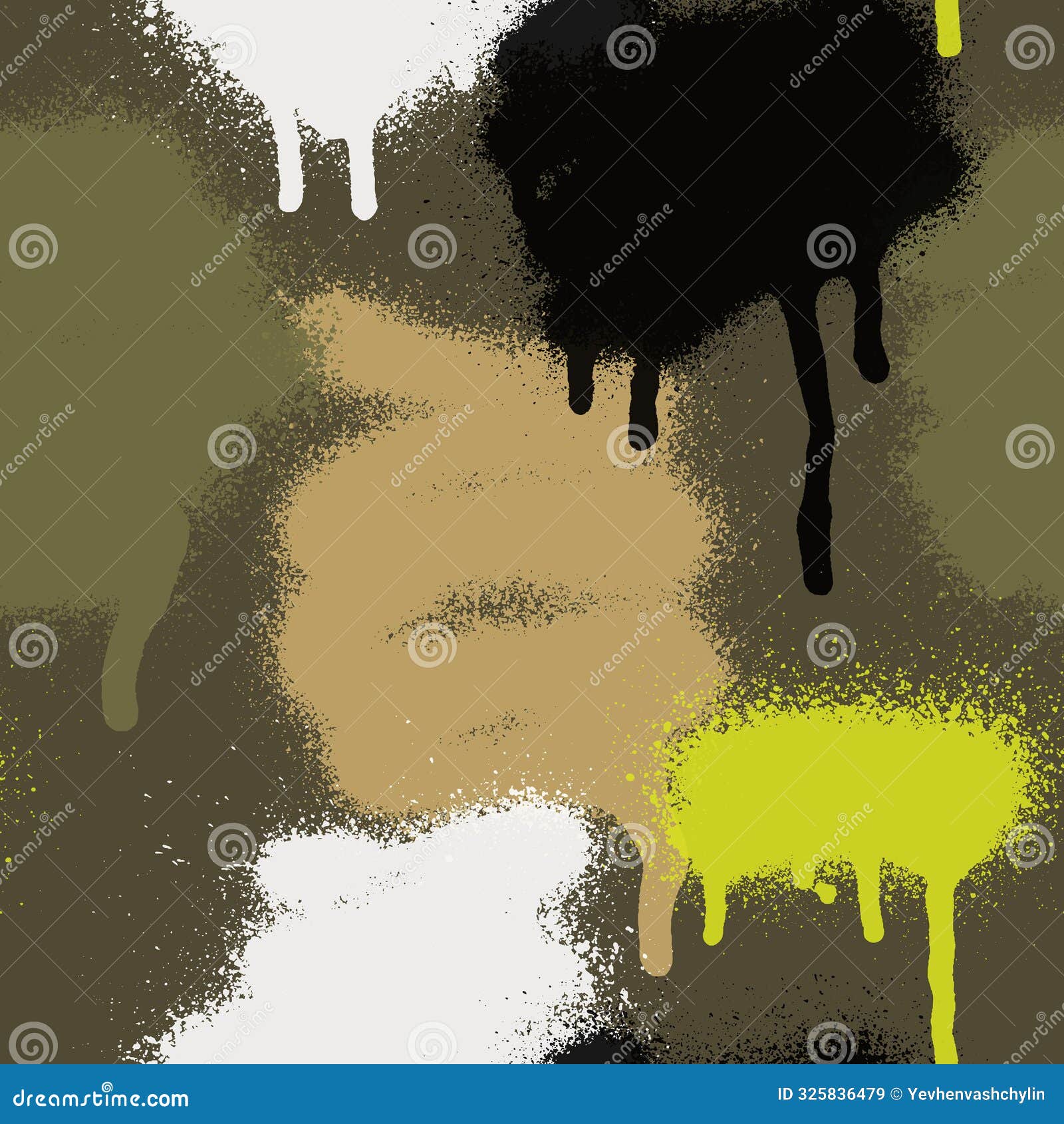 Graffiti Spray Paint Seamless Pattern. Vector Illustration. Stock ...