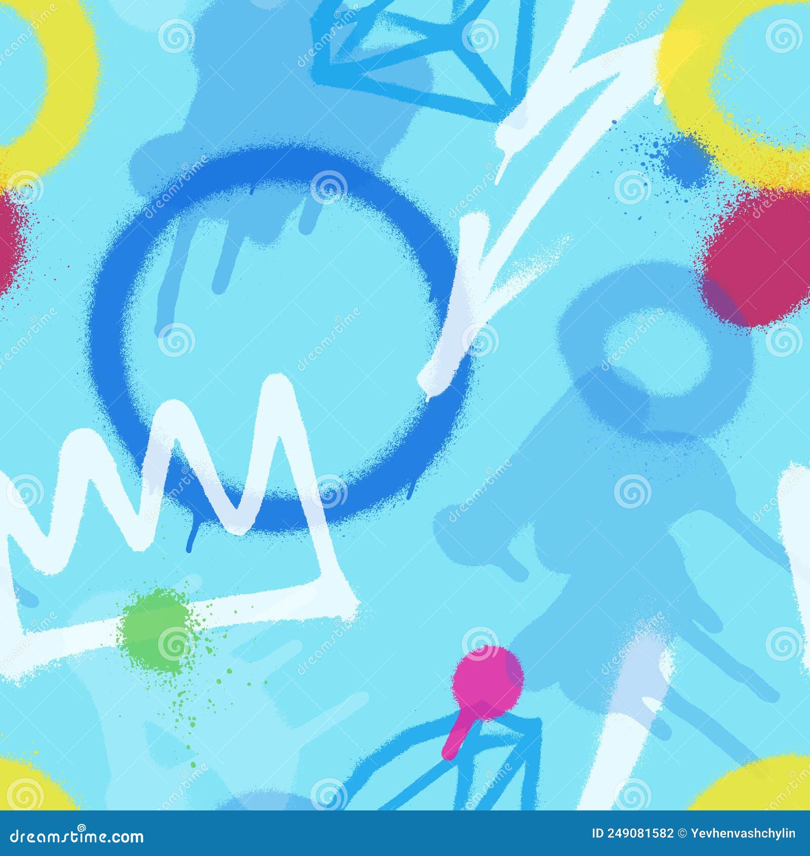 Graffiti Spray Paint Seamless Pattern. Vector Illustration. Stock ...