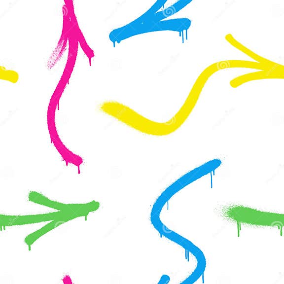 Graffiti Spray Paint Seamless Pattern. Vector Illustration. Stock ...
