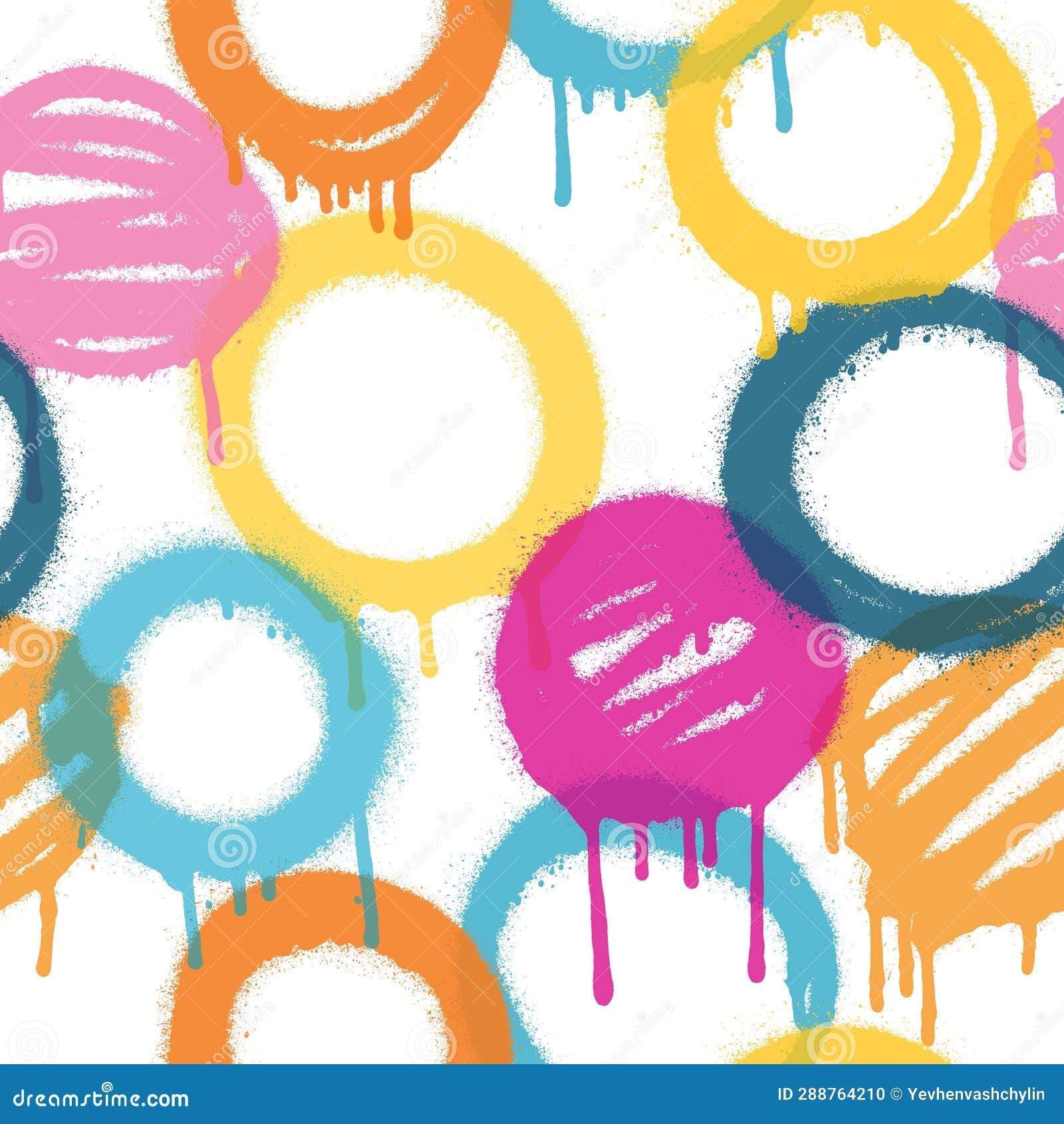 Graffiti Spray Paint Seamless Pattern. Vector Illustration. Stock ...
