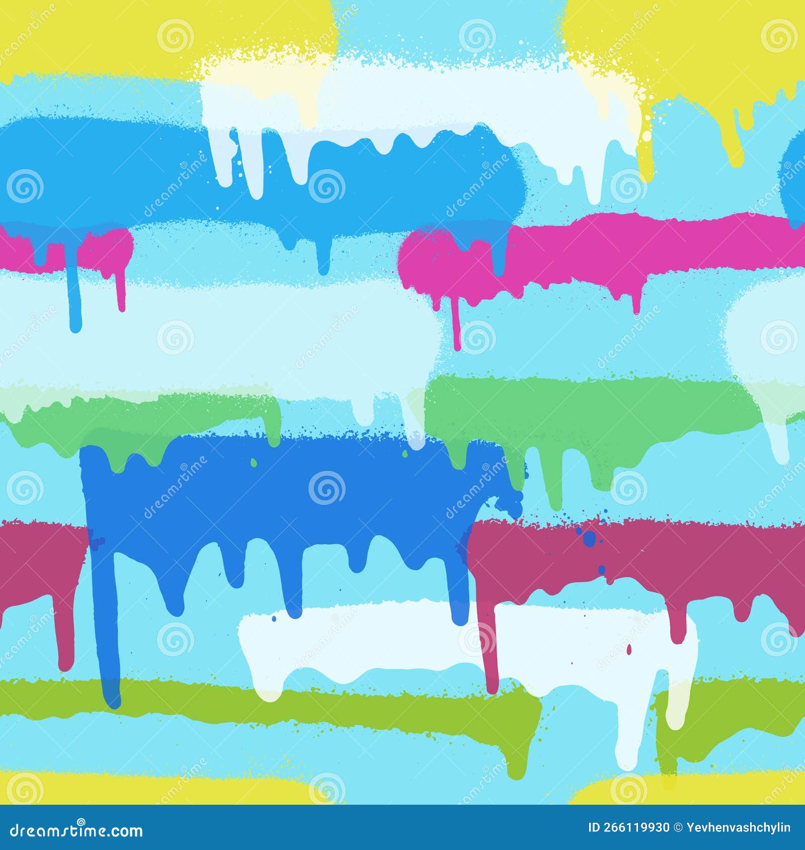 Graffiti Spray Paint Seamless Pattern. Vector Illustration. Stock ...