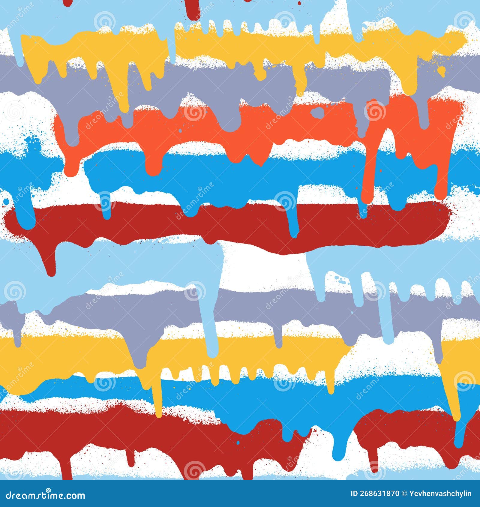 Graffiti Spray Paint Seamless Pattern. Vector Illustration. Stock ...