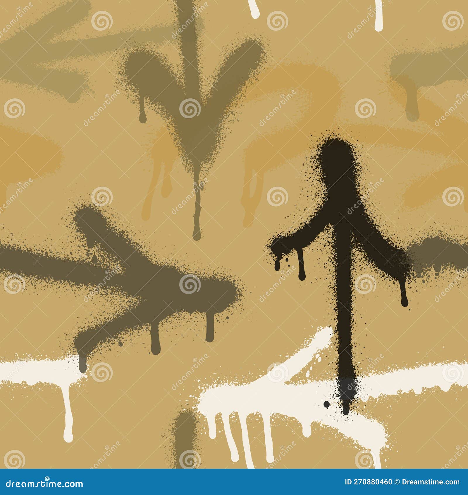 Graffiti Spray Paint Seamless Pattern. Vector Illustration. Stock ...