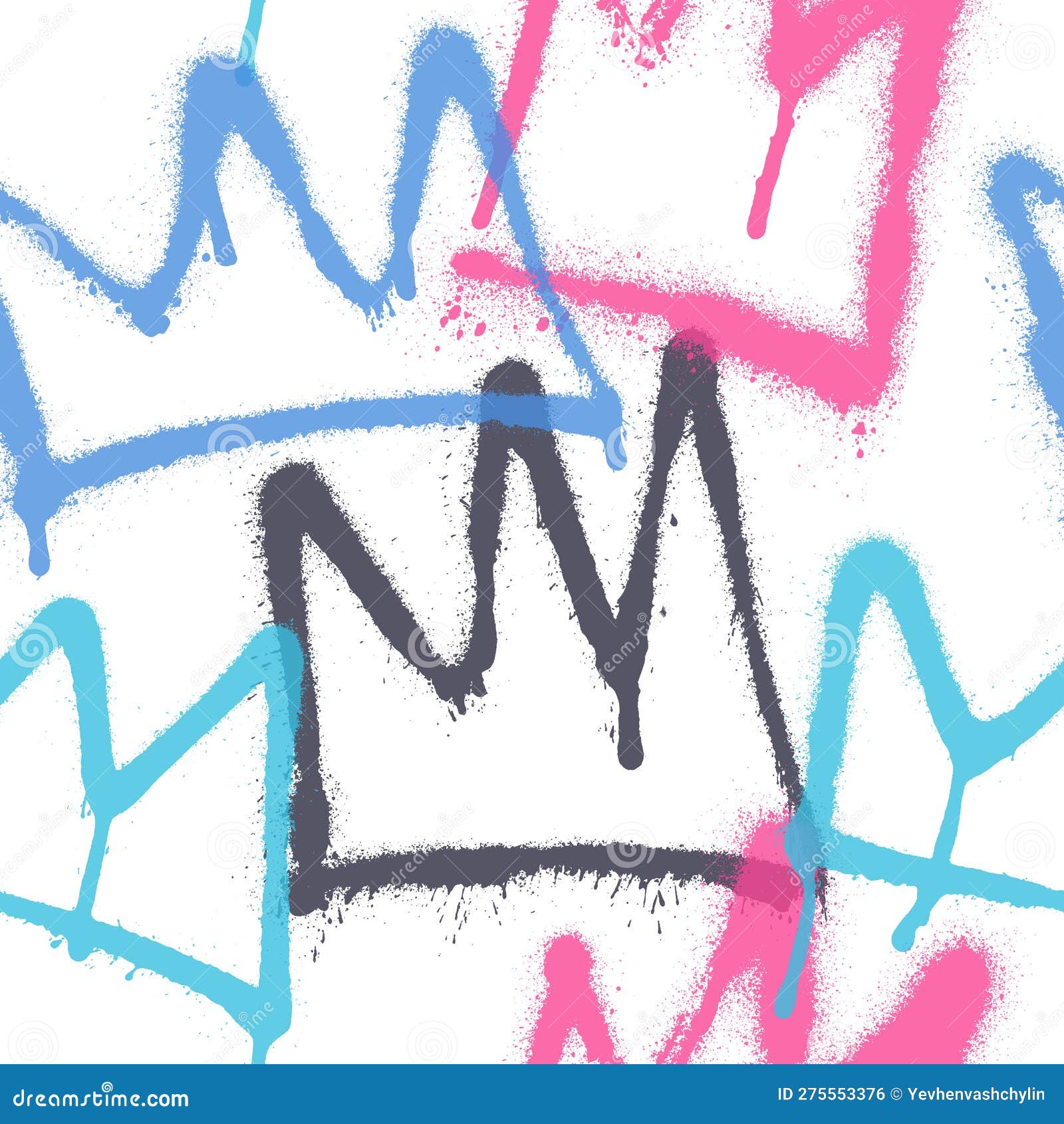 Graffiti Spray Paint Seamless Pattern. Vector Illustration. Stock ...