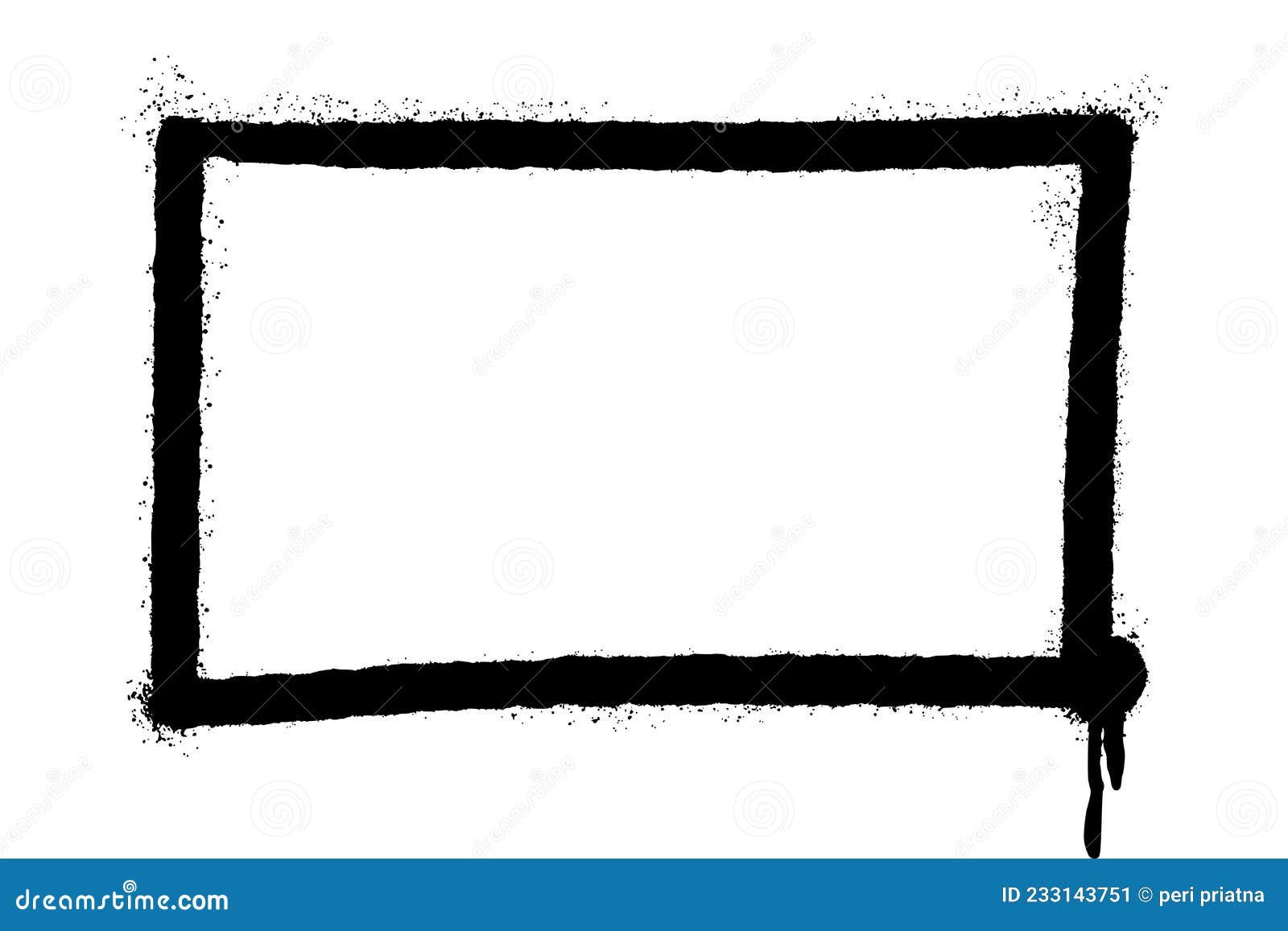 Graffiti Spray Rectangle Frame with Over Spray in Black Over White ...