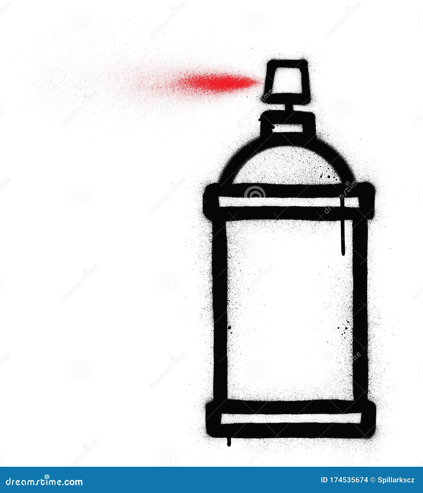 Graffiti Spraycan Spraying Red Mist Sprayed Over White Stock Vector ...