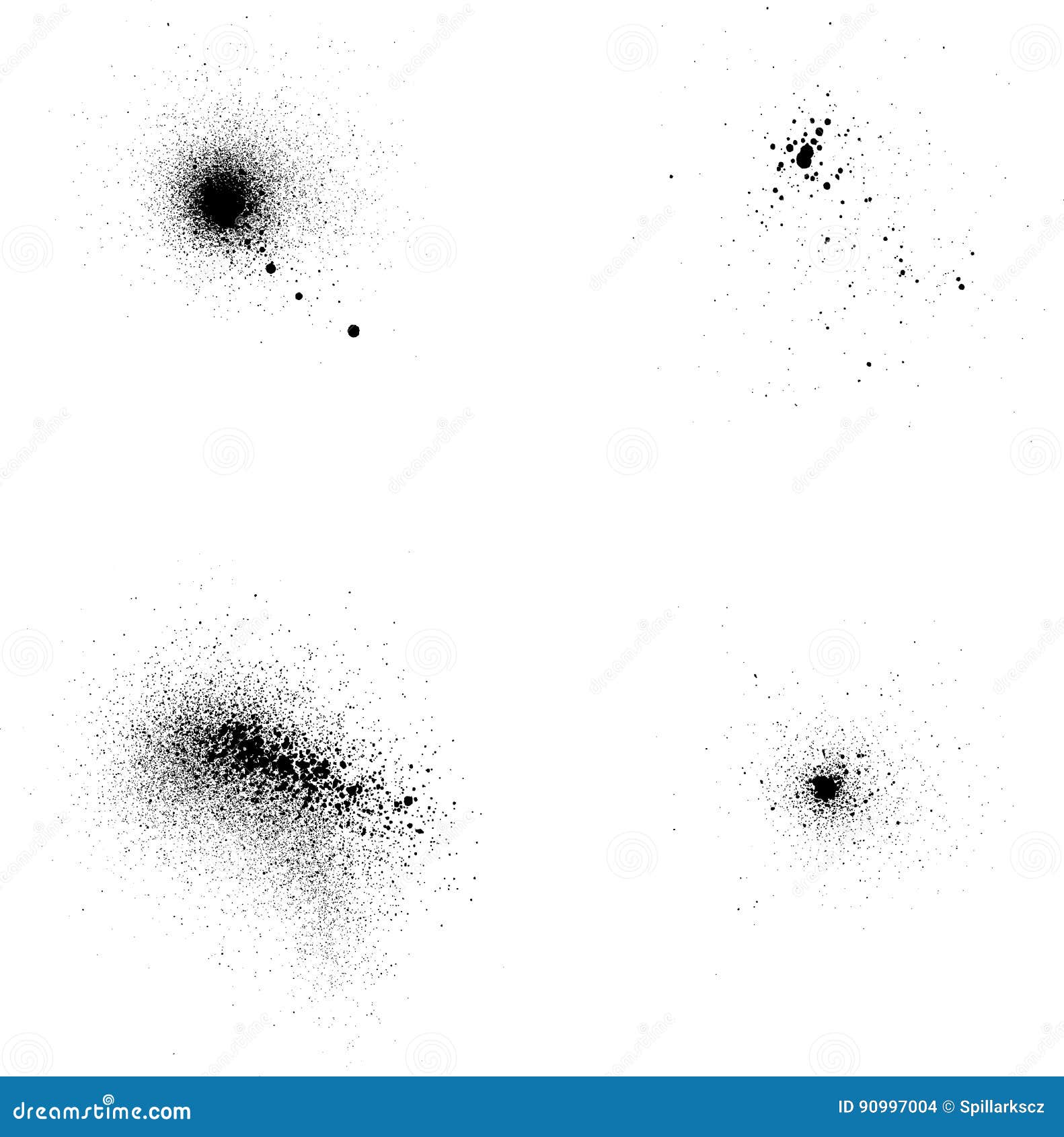 Graffiti Sprayed Dots Collection in Black Over White Stock Vector ...