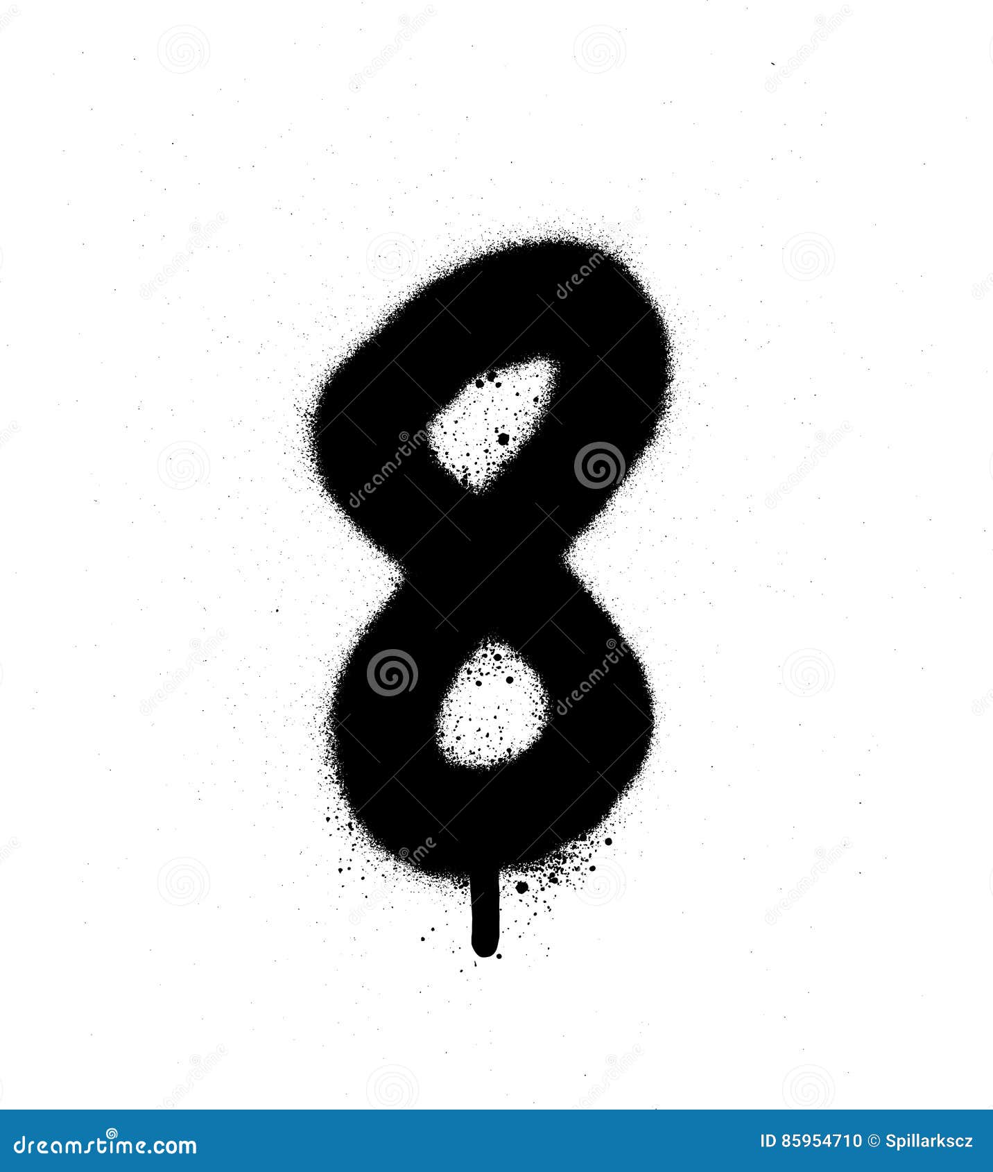 Graffiti Sprayed Number 8 Eight in Black on White Stock Vector ...