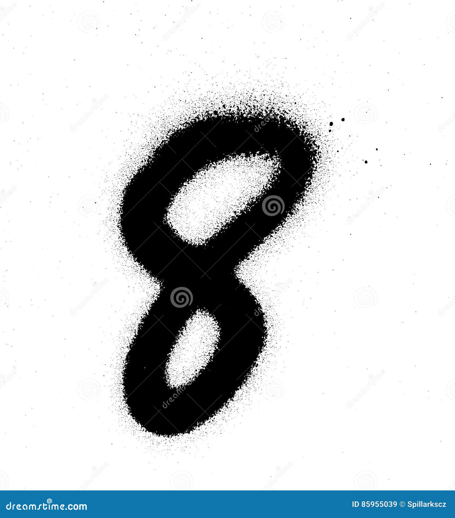 Graffiti Sprayed Number 8 Eight in Black on White Stock Vector ...