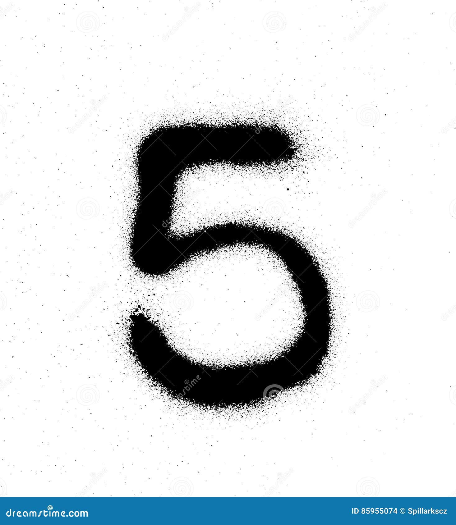 Graffiti Sprayed Number 5 Five in Black on White Stock Vector ...