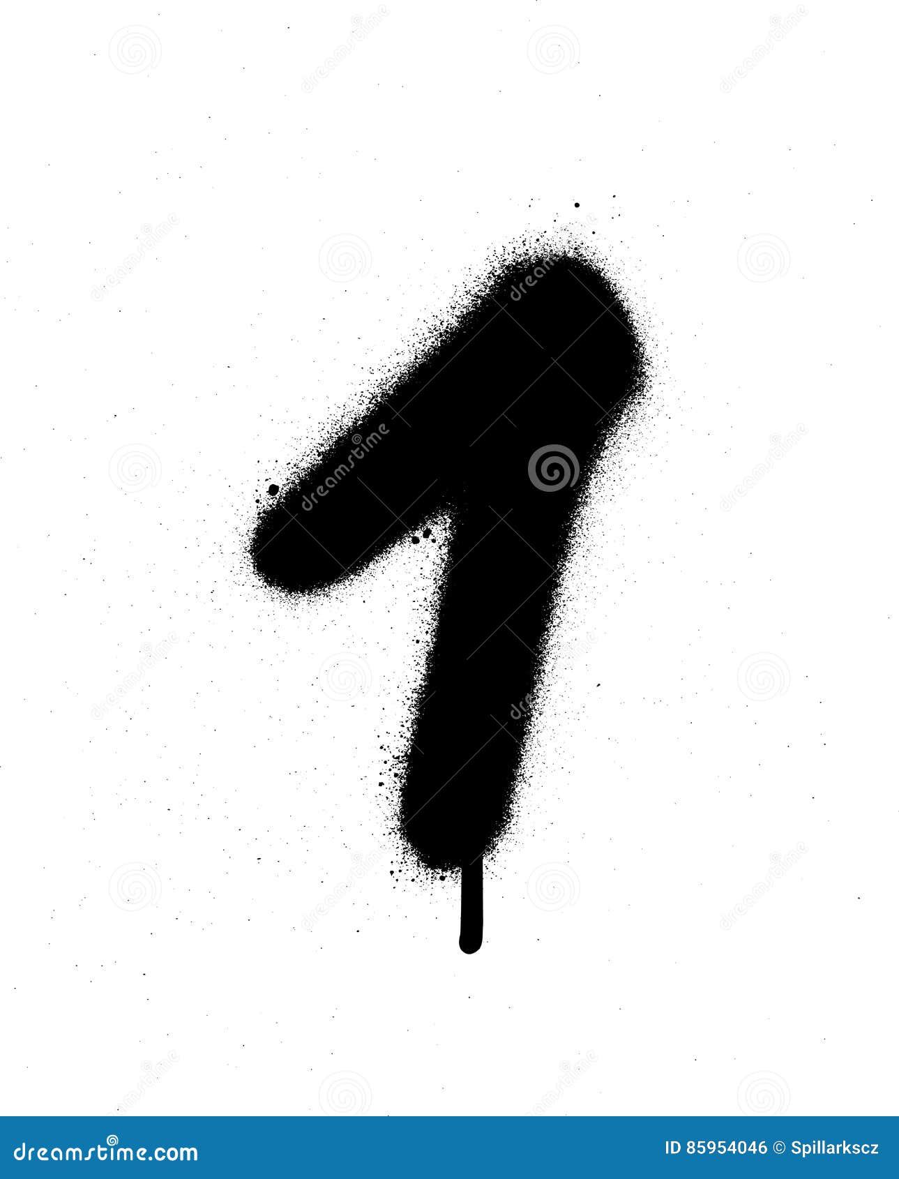 Graffiti Sprayed Number 1 One in Black on White Stock Vector ...