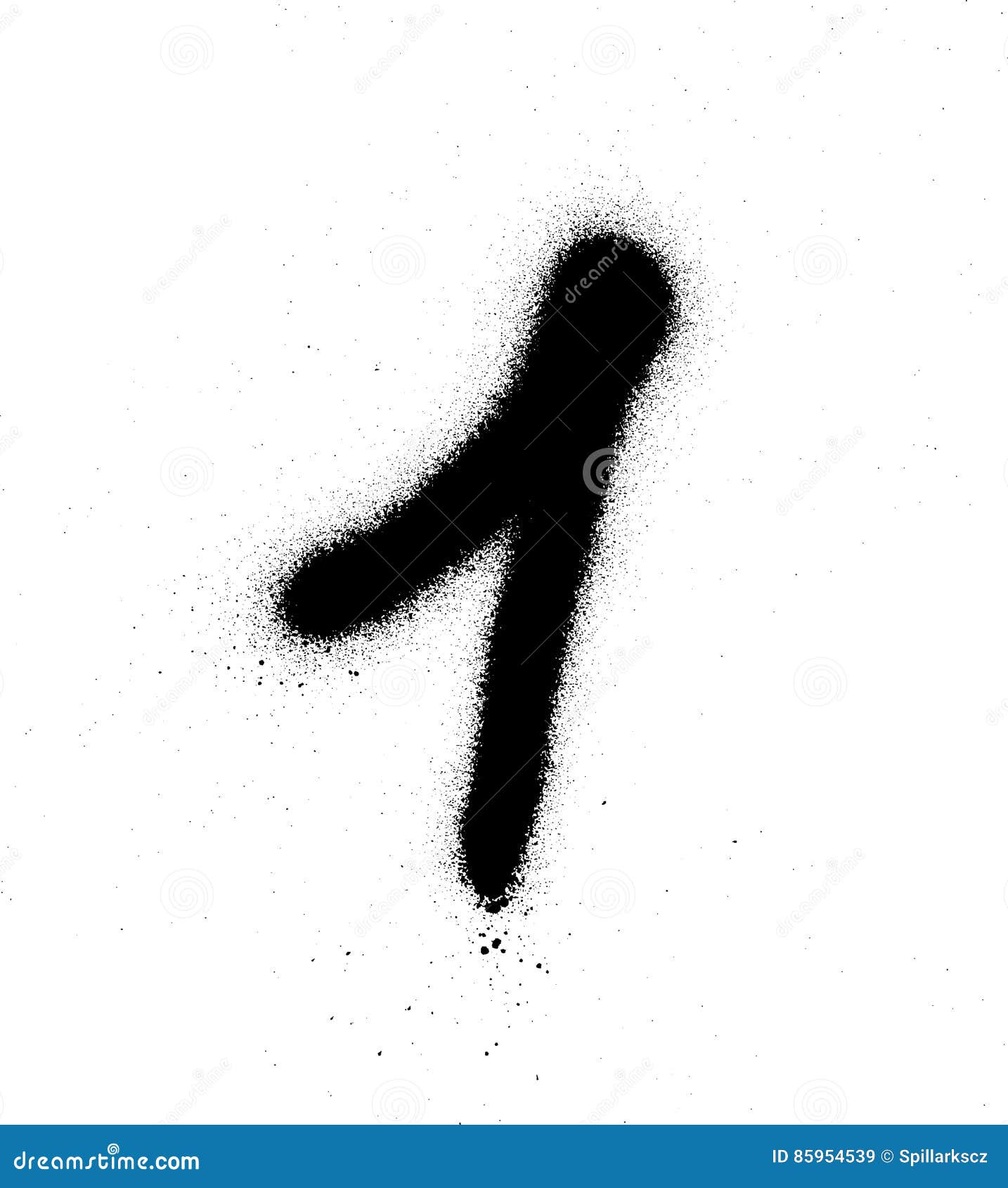 Graffiti Sprayed Number 1 One in Black on White Stock Vector ...