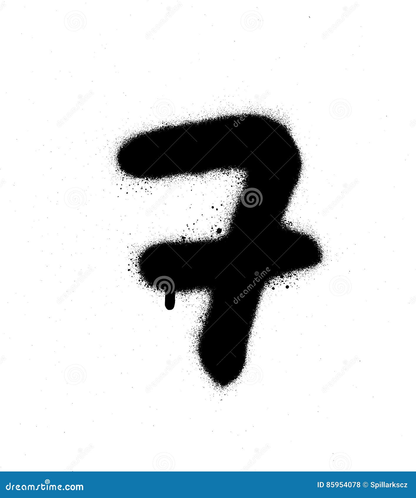 Graffiti Sprayed Number 7 Seven in Black on White Stock Vector ...