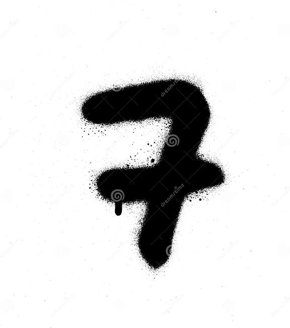 Graffiti Sprayed Number 7 Seven in Black on White Stock Vector ...