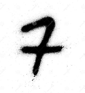 Graffiti Sprayed Number 7 Seven in Black on White Stock Vector ...