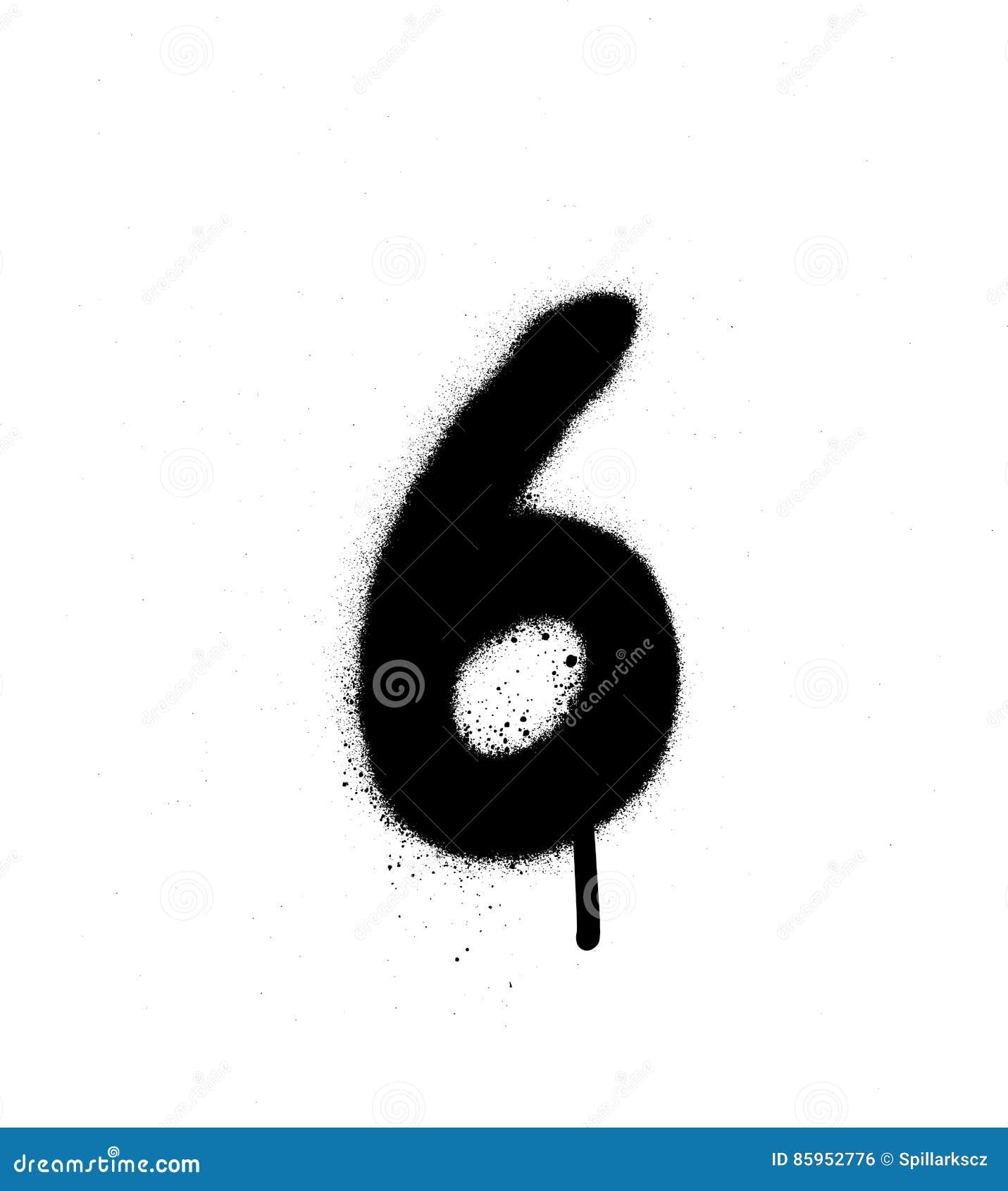 Graffiti Sprayed Number 6 Six in Black on White Stock Vector ...